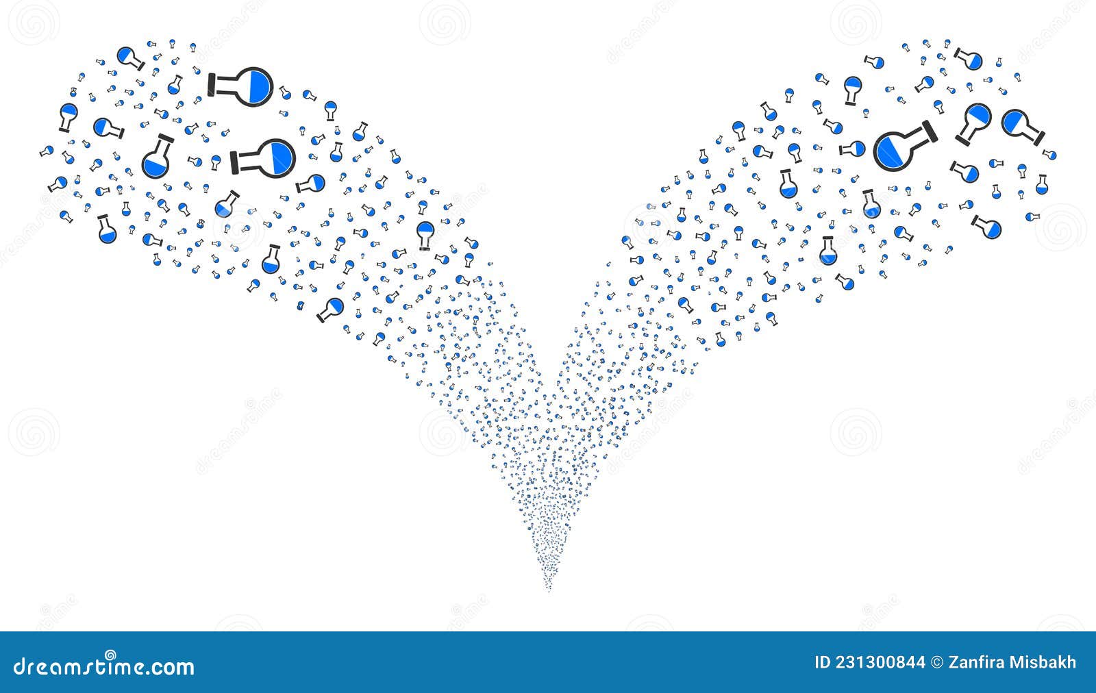 Analysis Flask Double Fireworks Stream Stock Vector - Illustration of ...