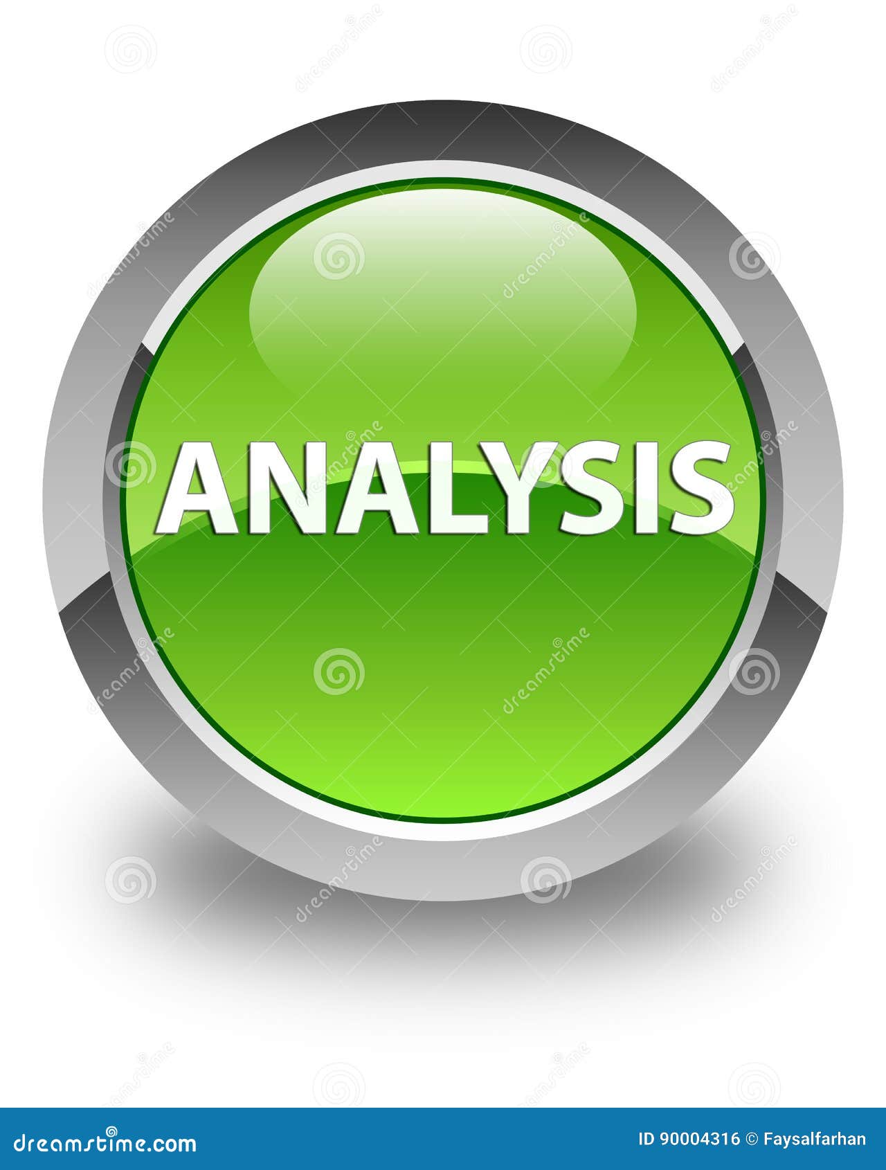 Analysis Glossy Green Round Button Stock Illustration - Illustration of ...