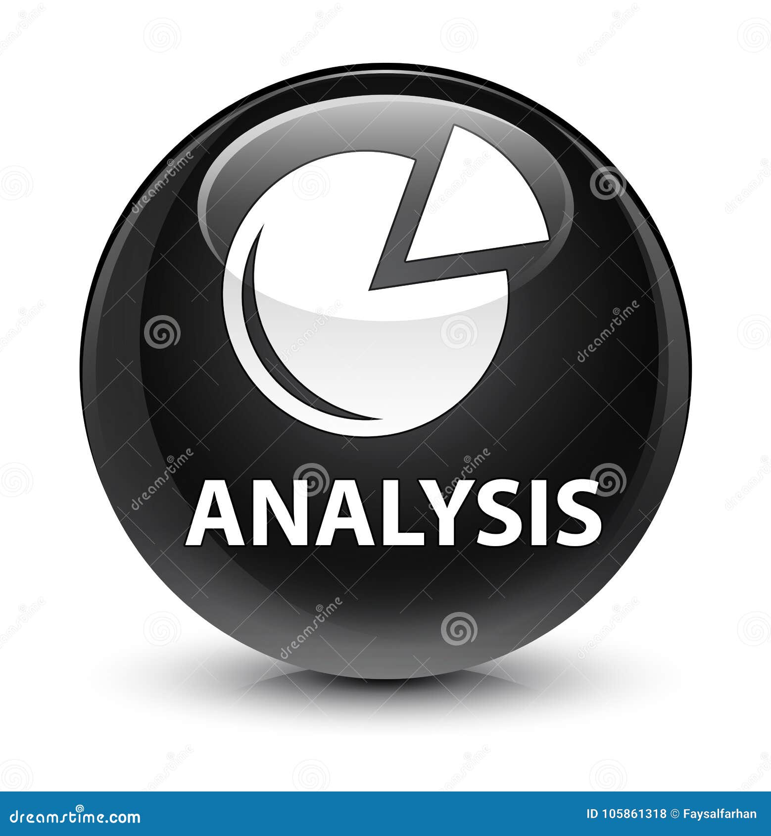 Analysis (graph Icon) Glassy Black Round Button Stock Illustration ...