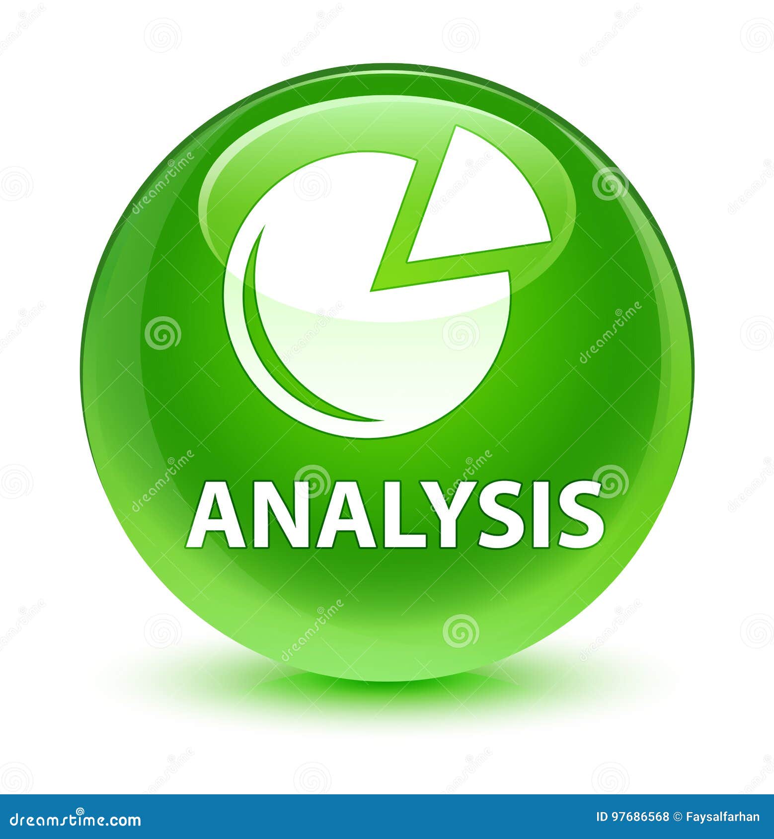 Analysis (graph Icon) Glassy Green Round Button Stock Illustration ...