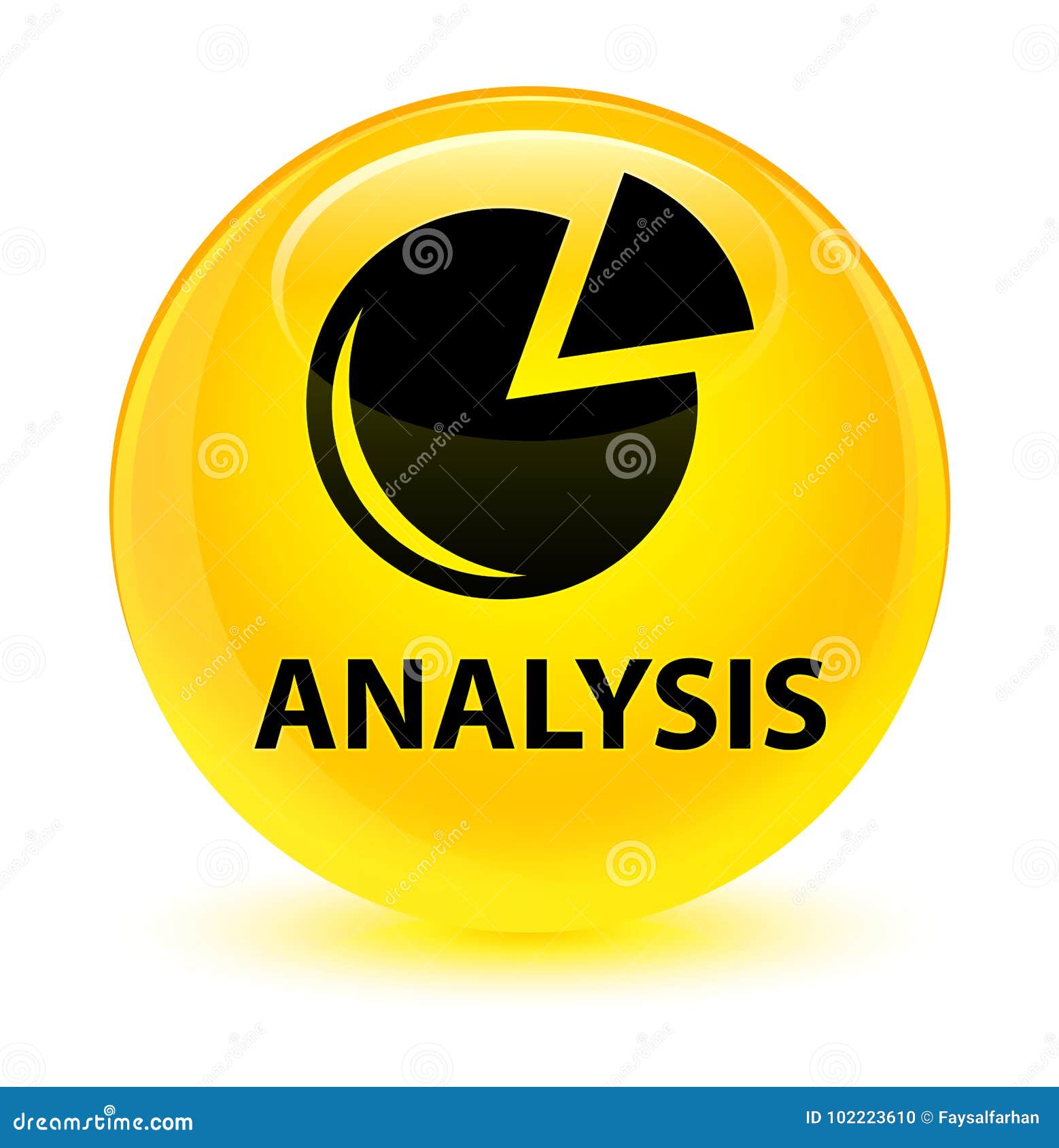 Analysis (graph Icon) Glassy Yellow Round Button Stock Illustration ...