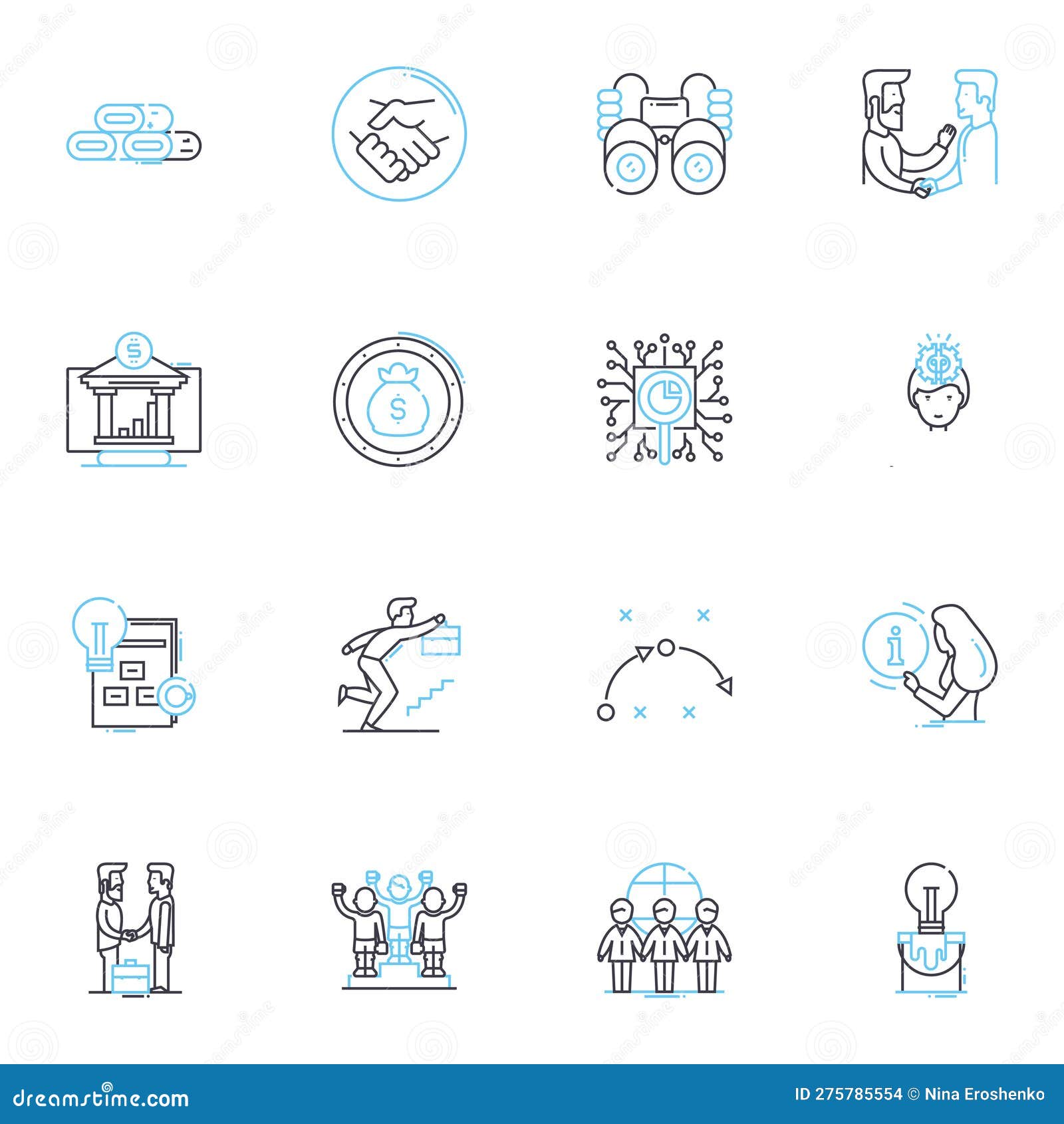 Analysis And Graphs Linear Icons Set Metrics Trends Patterns