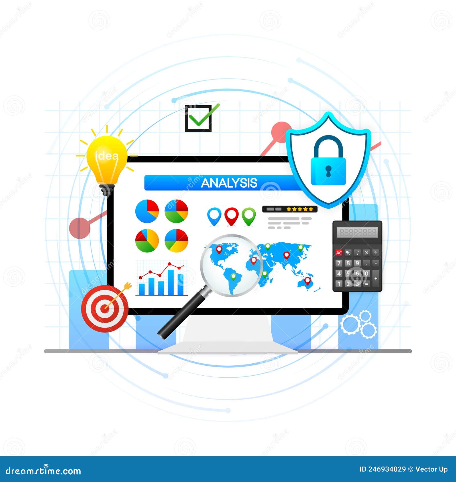 Analysis, Great Design for Any Purposes. Vector Illustration, Cartoon ...