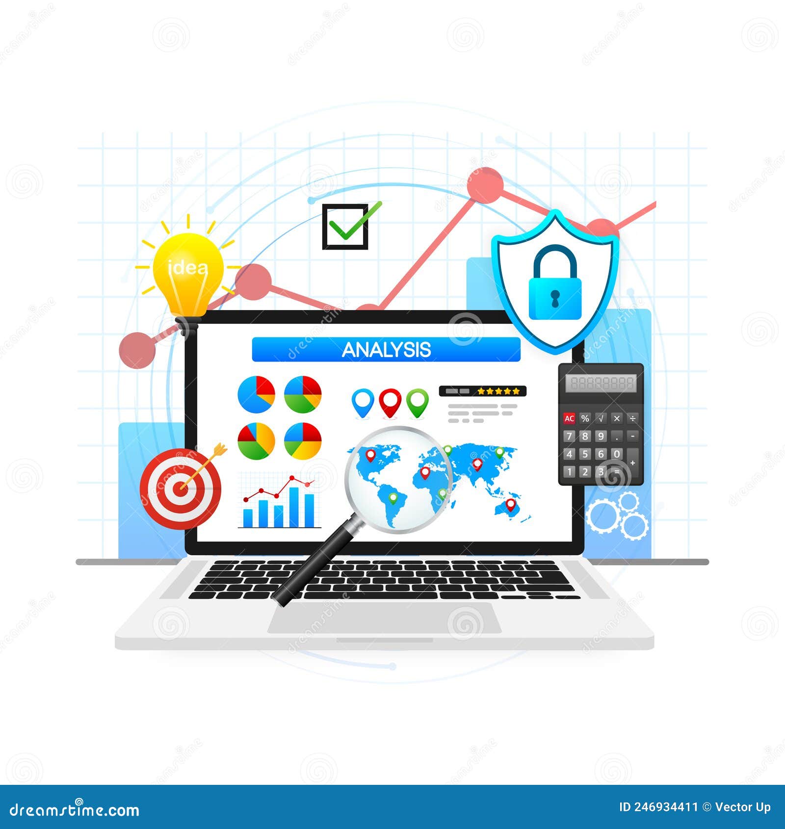 Analysis, Great Design for Any Purposes. Vector Illustration, Cartoon ...