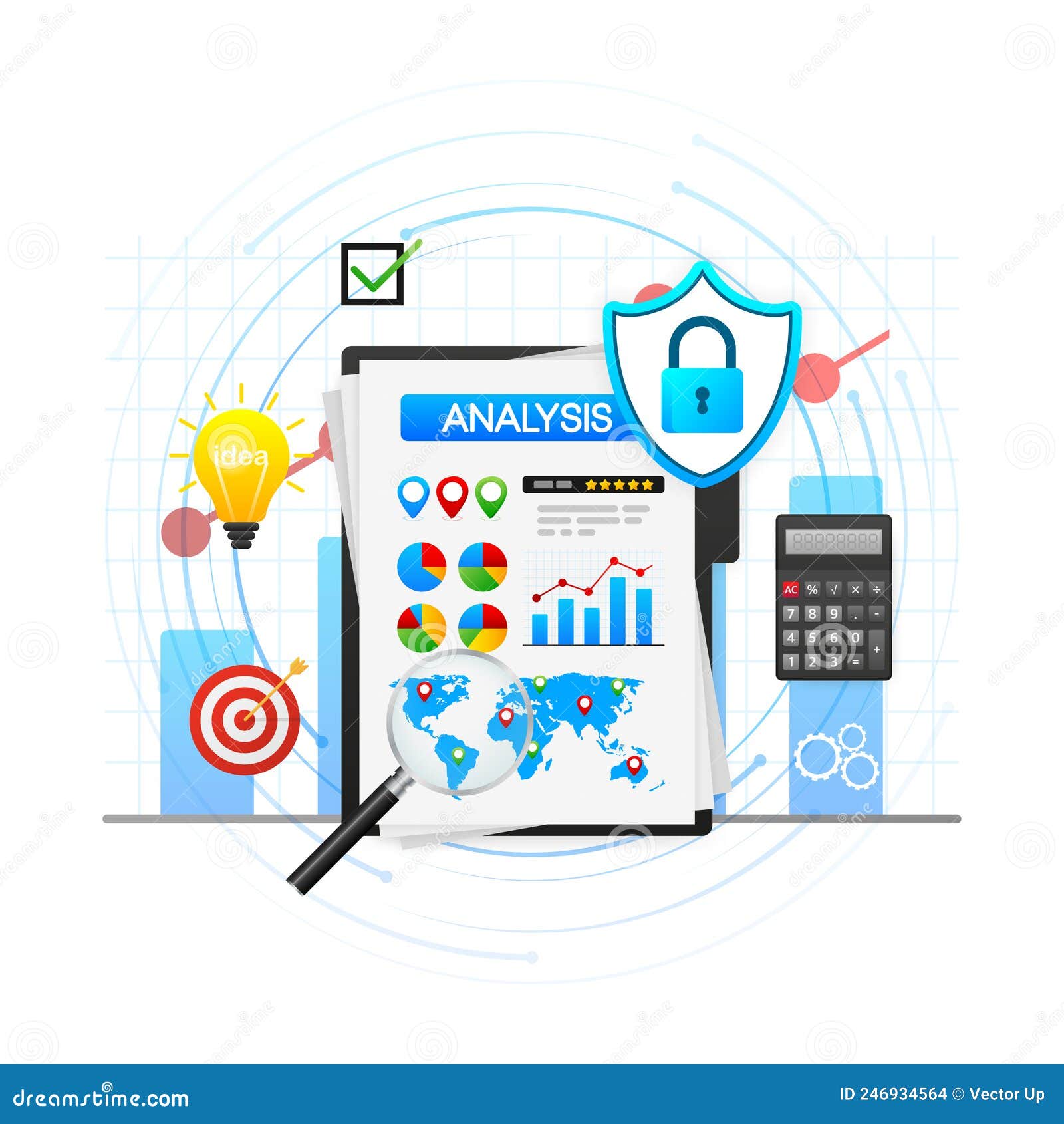 Analysis, Great Design for Any Purposes. Vector Illustration, Cartoon ...