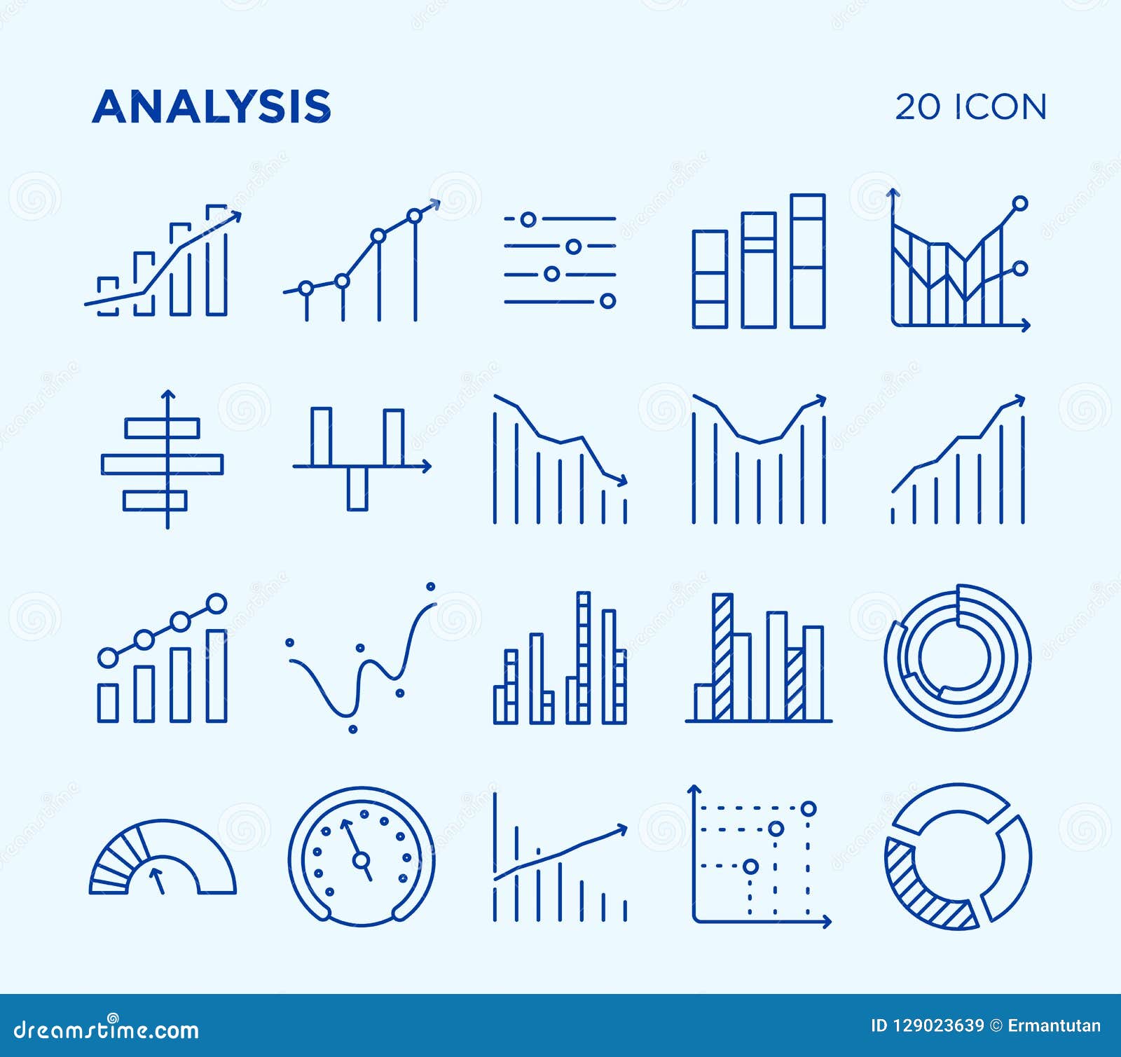 Simple Set of Analysis. Diagrams. Vector Line Icons. Stock Vector ...