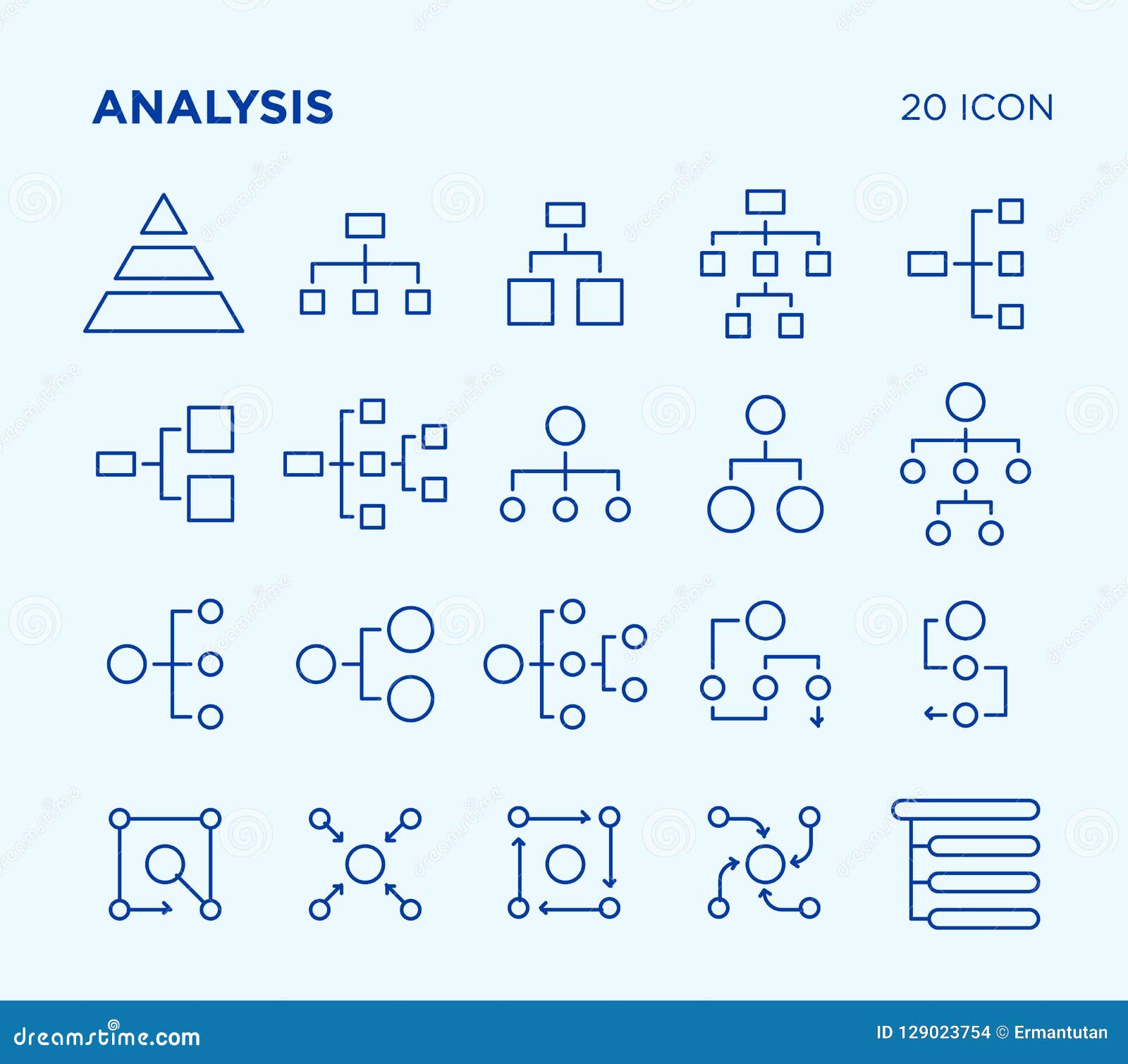 Simple Set of Analysis. Diagrams. Vector Line Icons. Stock Illustration ...