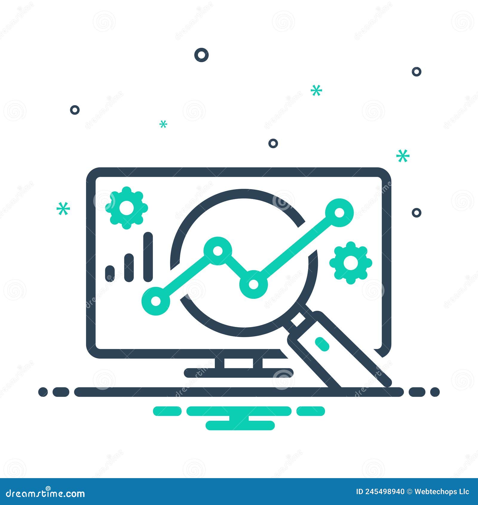 Mix Icon for Analysis, Graph and Growth Stock Illustration ...
