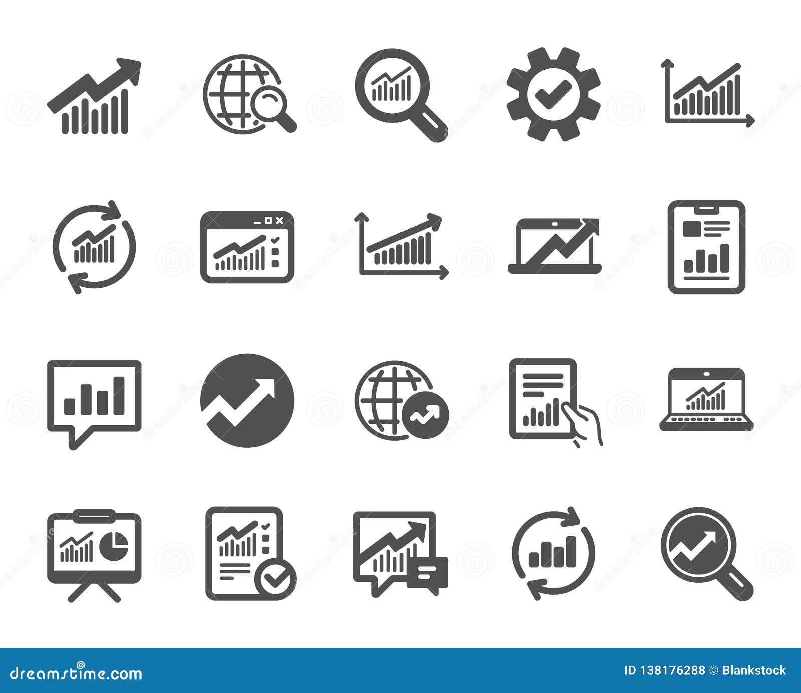 Analysis Icons. Charts, Reports and Graphs. Vector Stock Vector ...