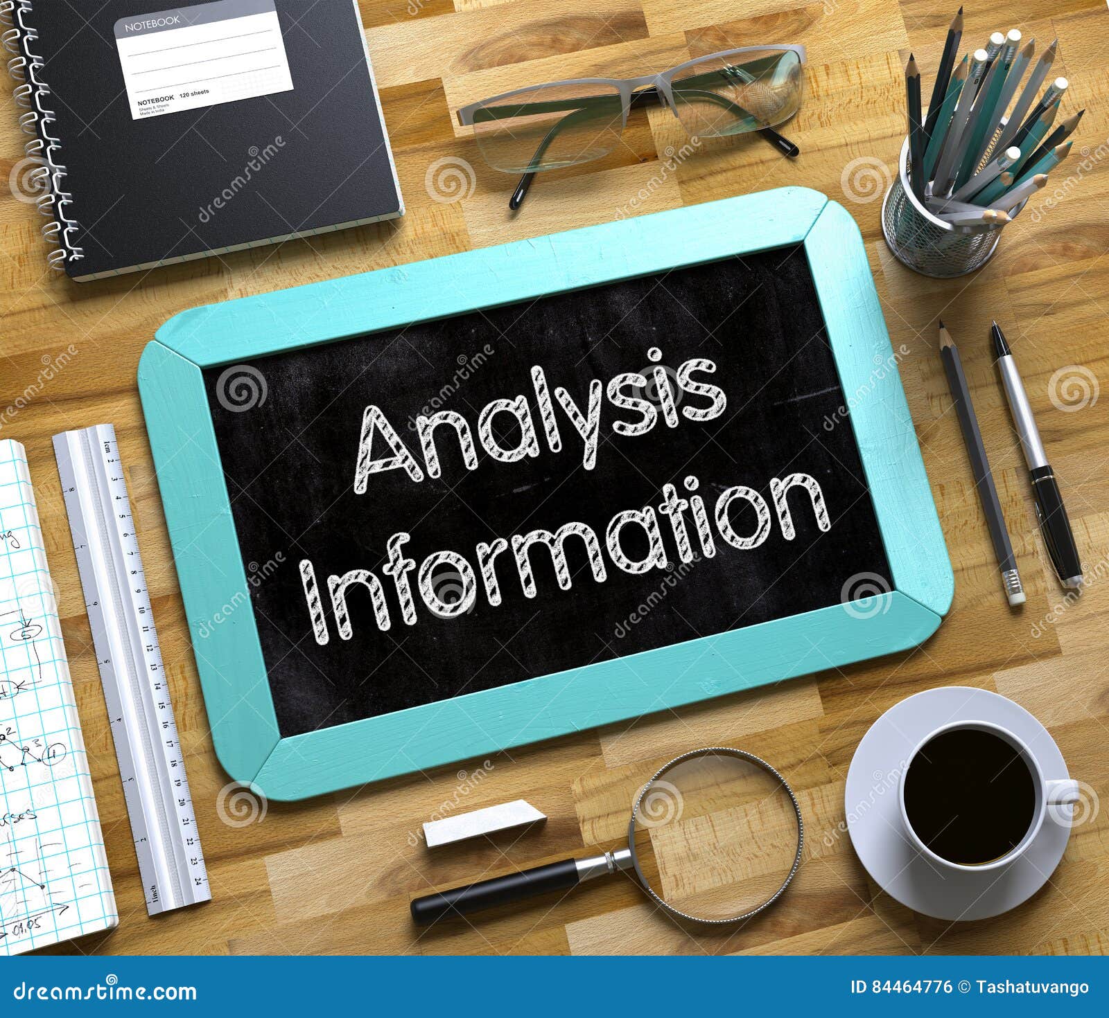 Analysis Information Concept on Small Chalkboard. 3D. Stock ...