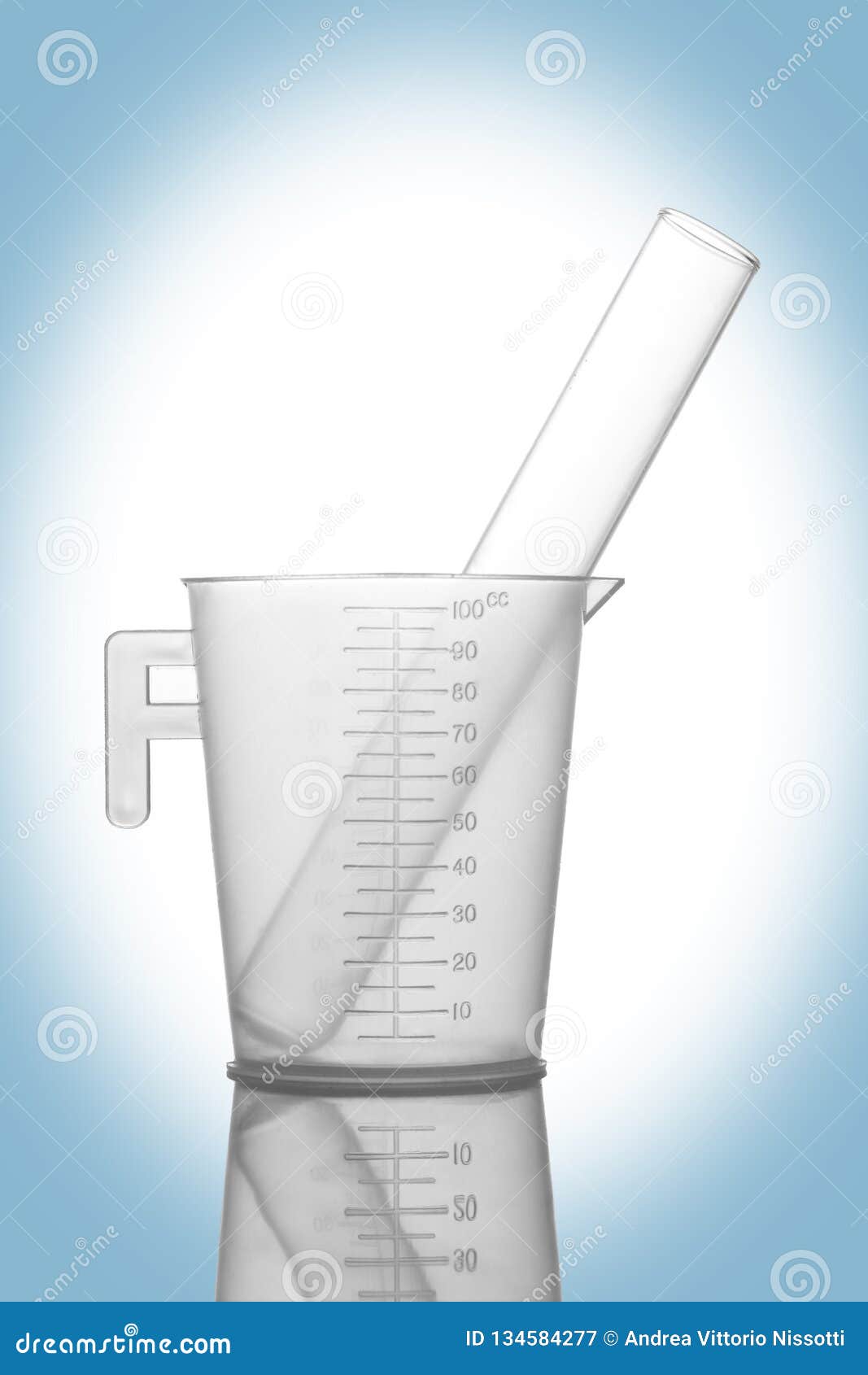 Analysis Laboratory Container and Glass Test Tube and Copy Space for ...