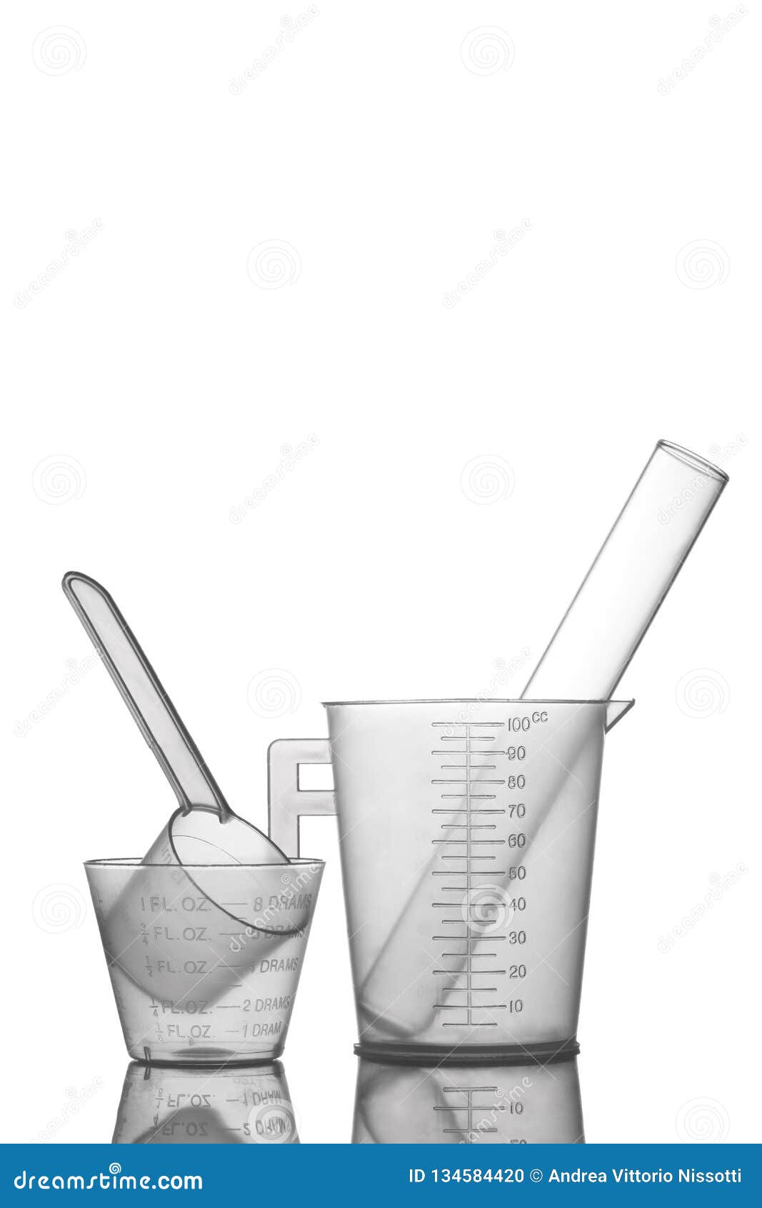 Analysis Laboratory Container And Glass Test Tube Isolated On White ...