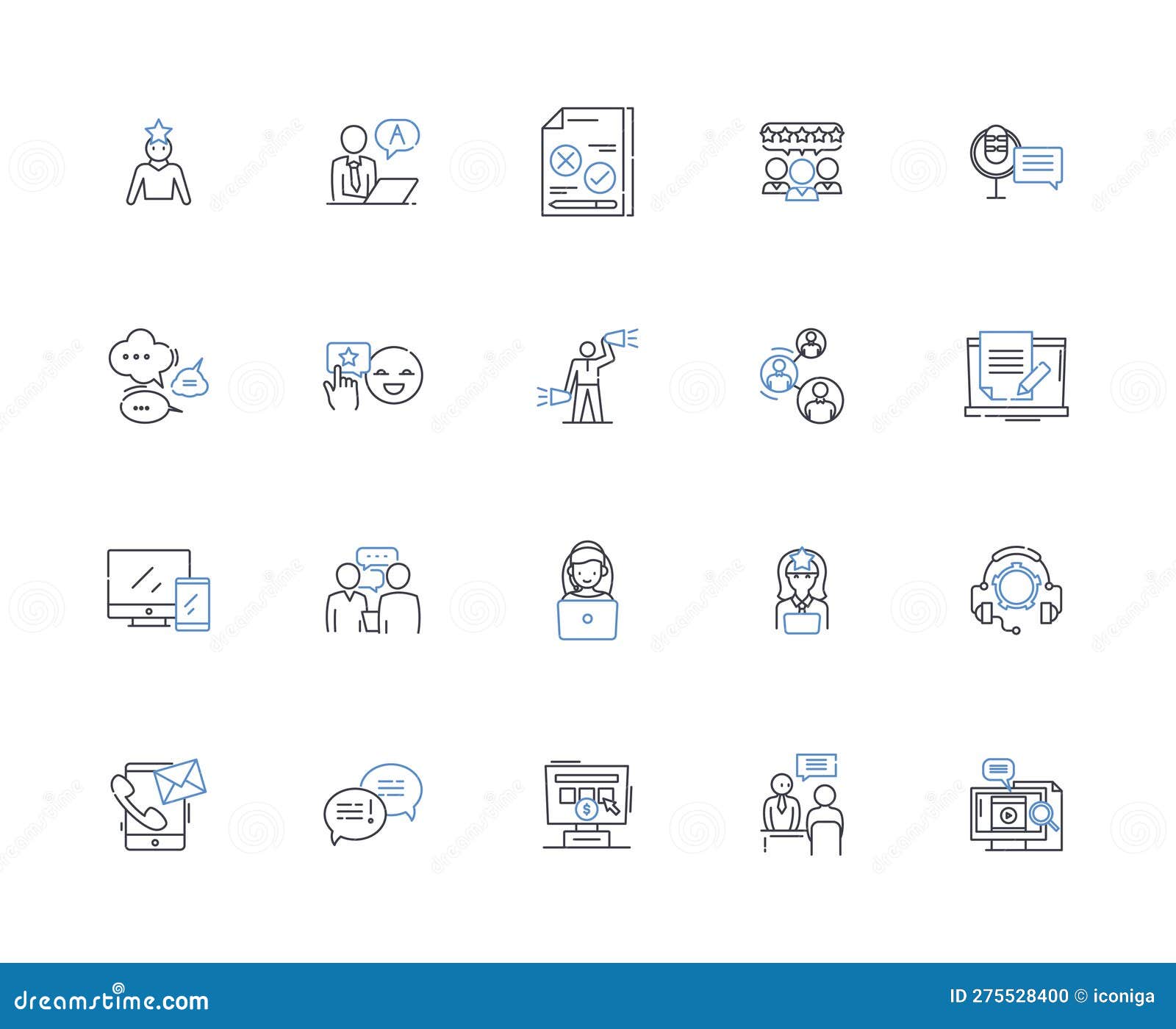 Scrutiny And Examination Line Icons Collection. Scrutiny, Examination ...