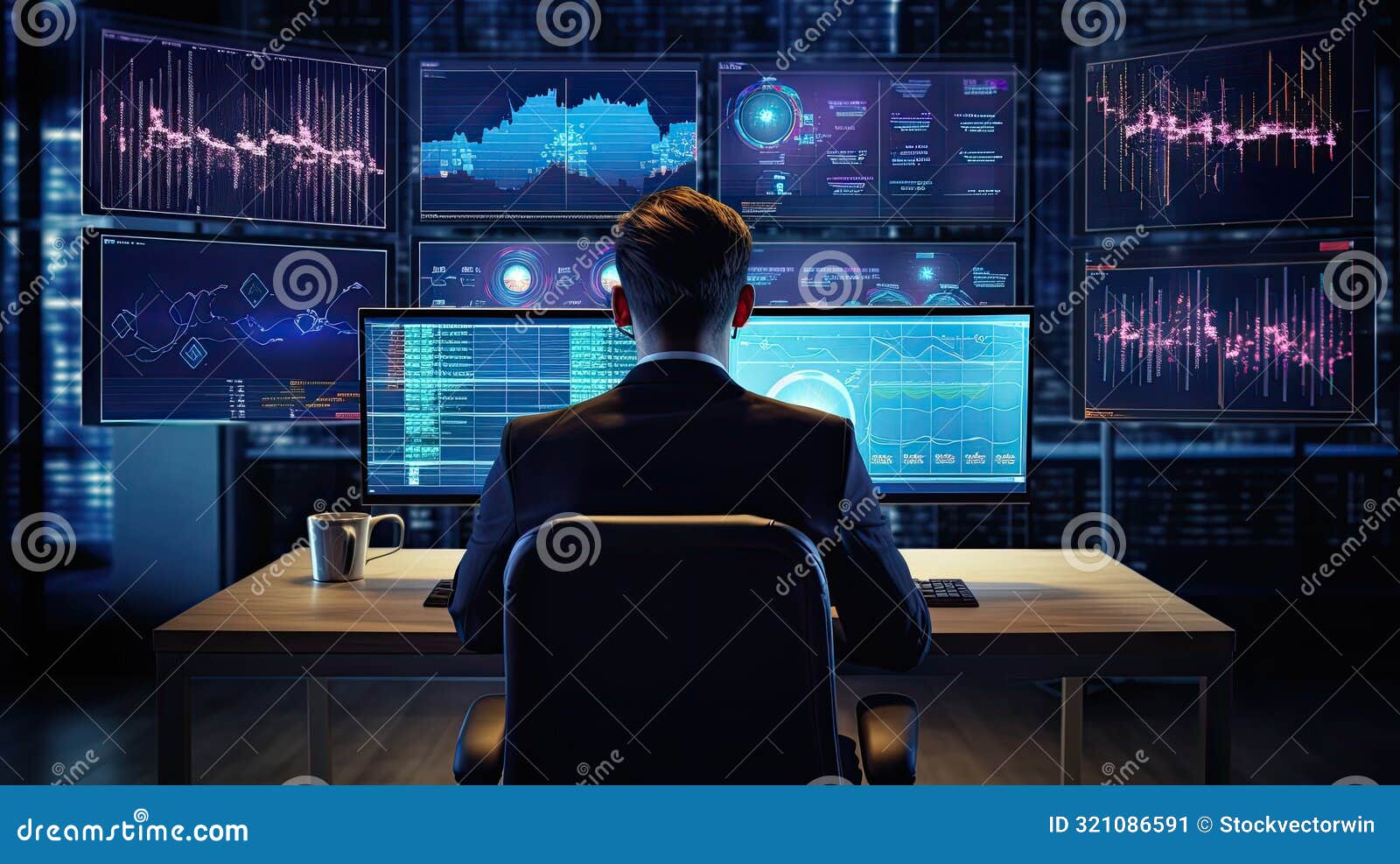 Analysis navy blue data stock illustration. Illustration of blue ...
