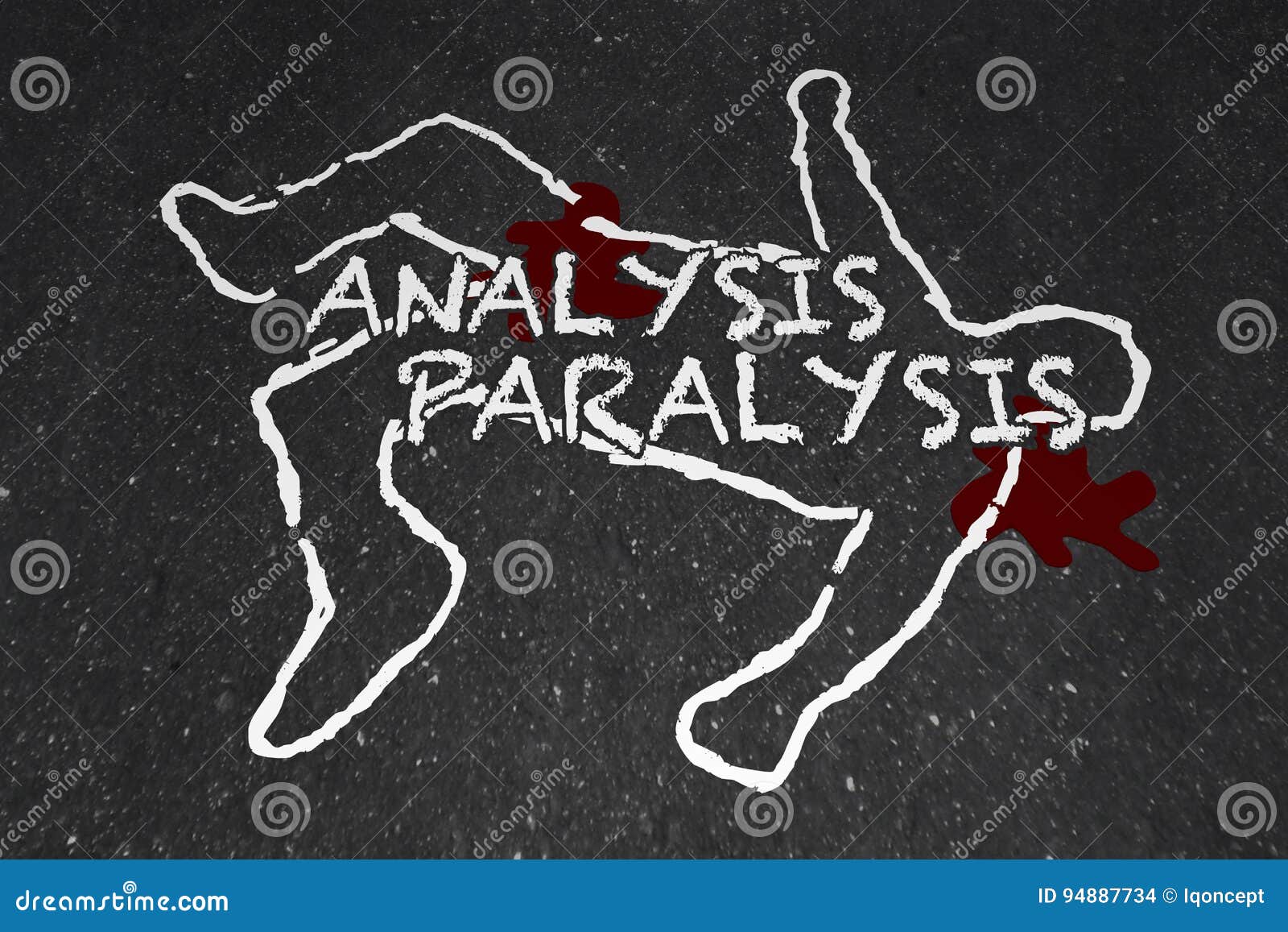 Analysis Paralysis Death by Overanalyzing Chalk Outline 3d Illus Stock ...