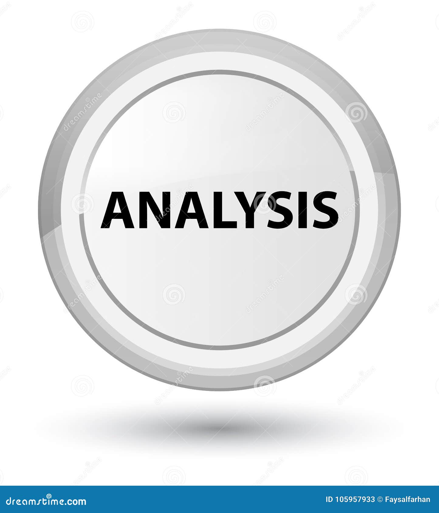 Analysis Prime White Round Button Stock Illustration - Illustration of ...