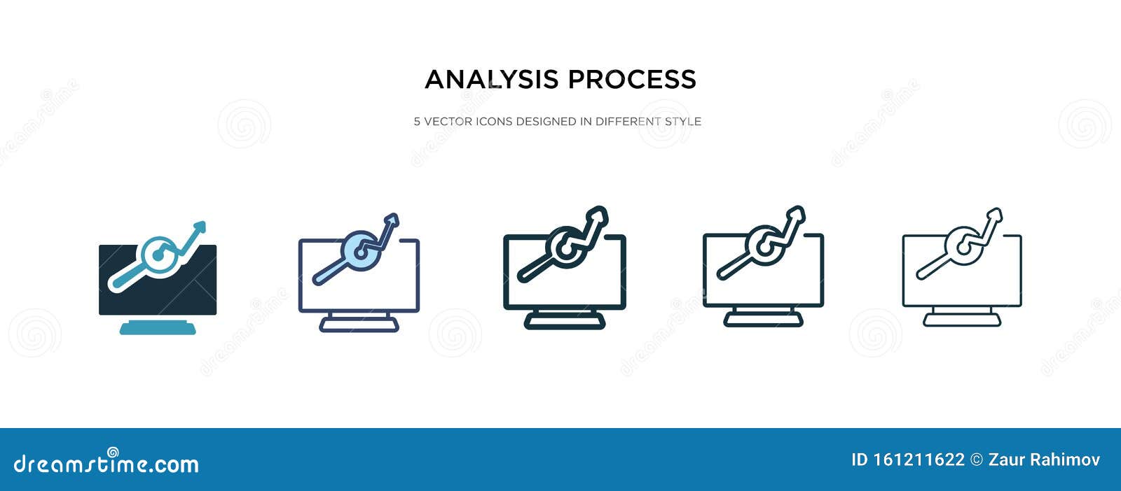 Analysis Process Icon in Different Style Vector Illustration. Two ...
