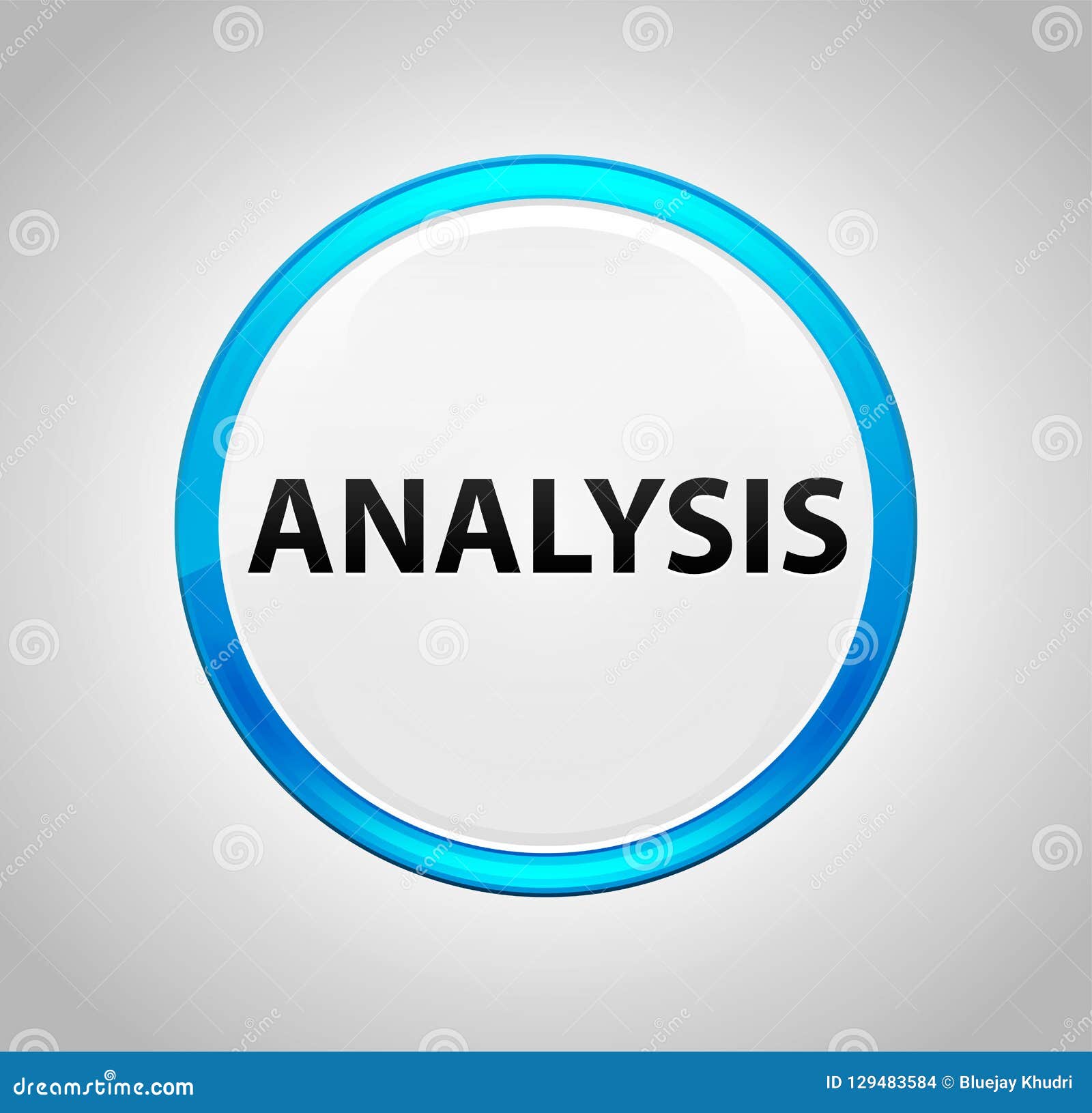 Analysis Round Blue Push Button Stock Illustration - Illustration of ...