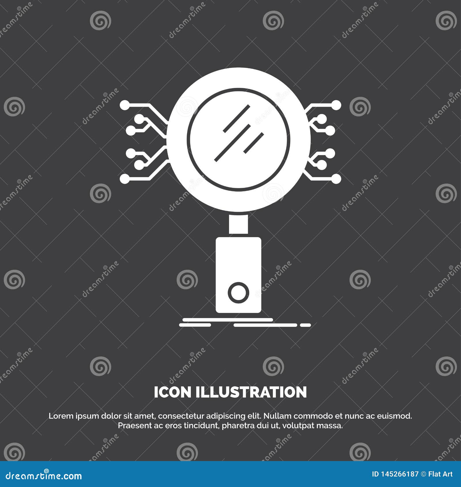 Analysis, Search, Information, Research, Security Icon. Glyph Vector ...