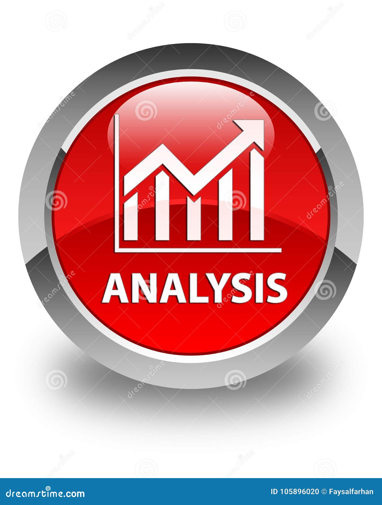 Analysis (statistics Icon) Glossy Red Round Button Stock Illustration ...
