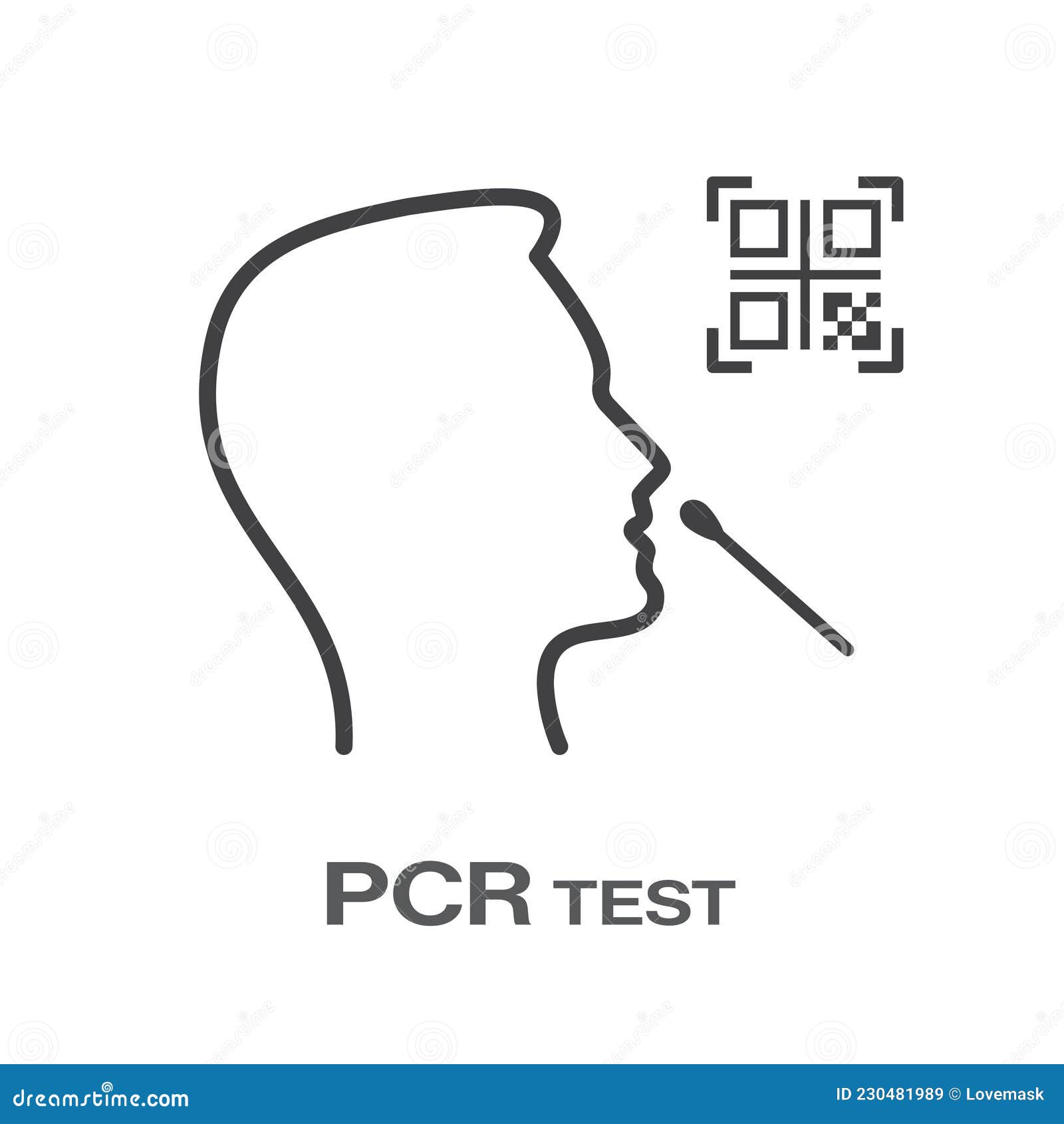 Analysis of Swab Test Line Icon on White Background. Vector ...
