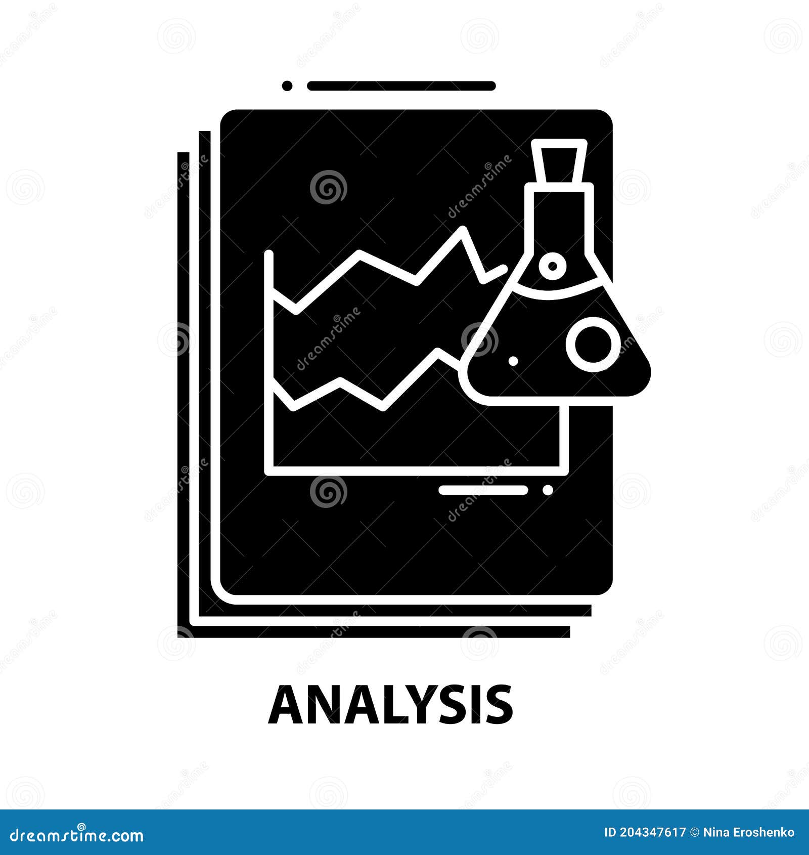 Analysis Symbol Icon, Black Vector Sign with Editable Strokes, Concept ...