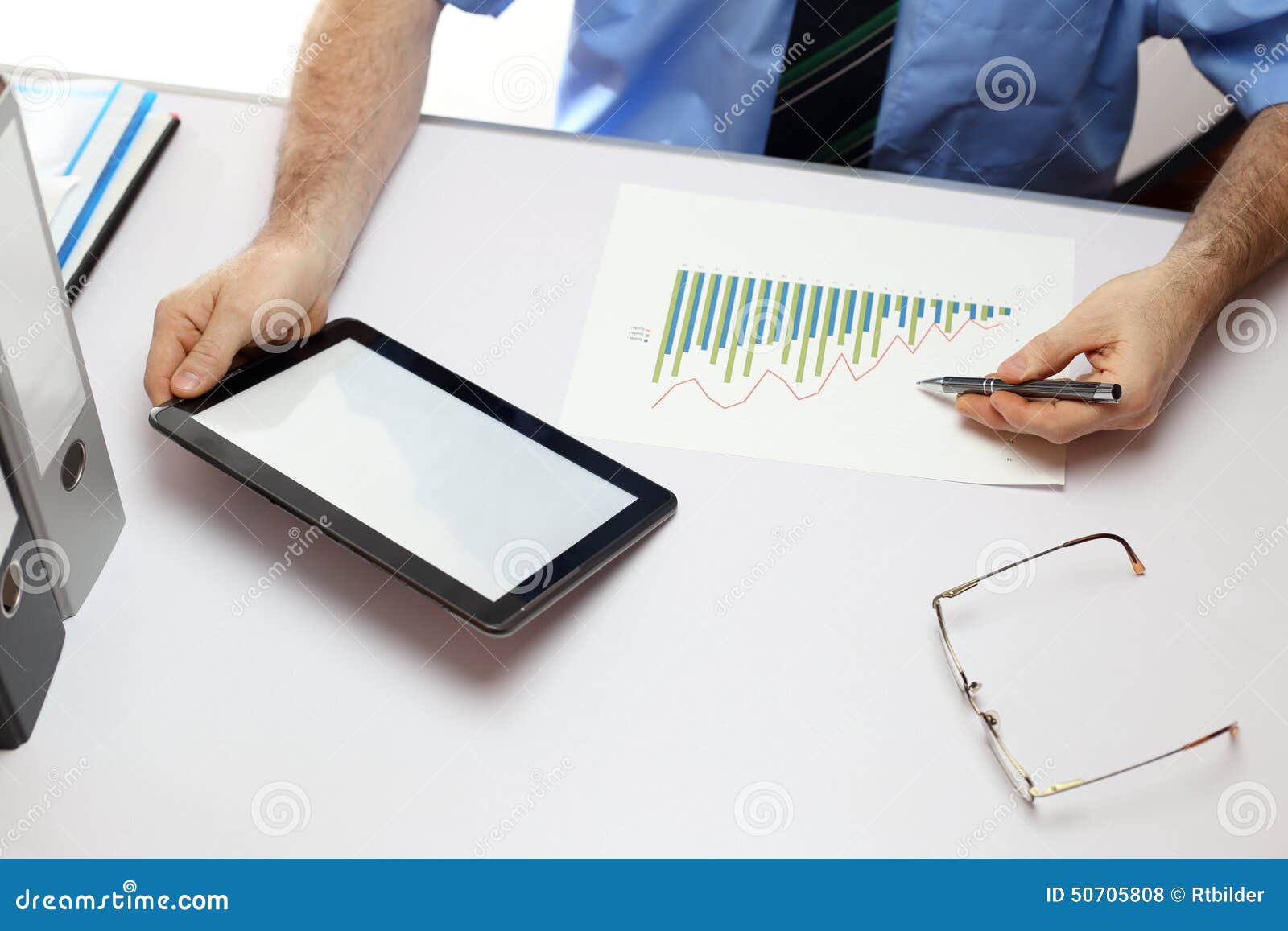 Analysis with Tablet Computer Stock Photo - Image of object, hands ...