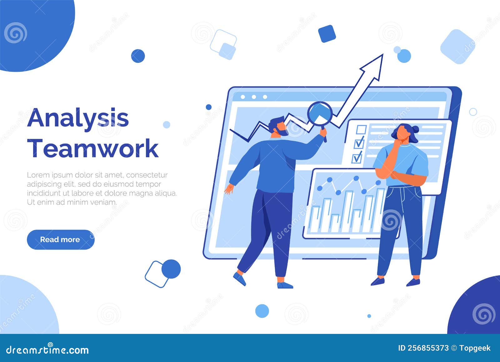 Analysis Teamwork Concept. People Work with Data for Business Development, Analyze Statistics ...