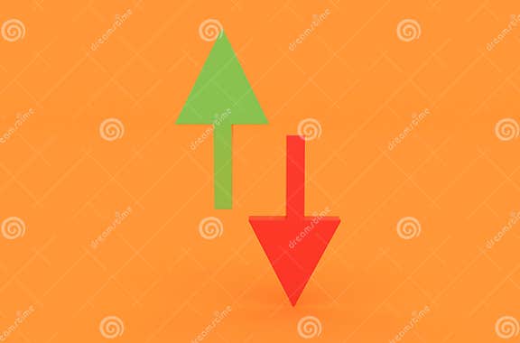 Analysis Up and Down Sign 3d Rendering Creative Concept, Opposite ...