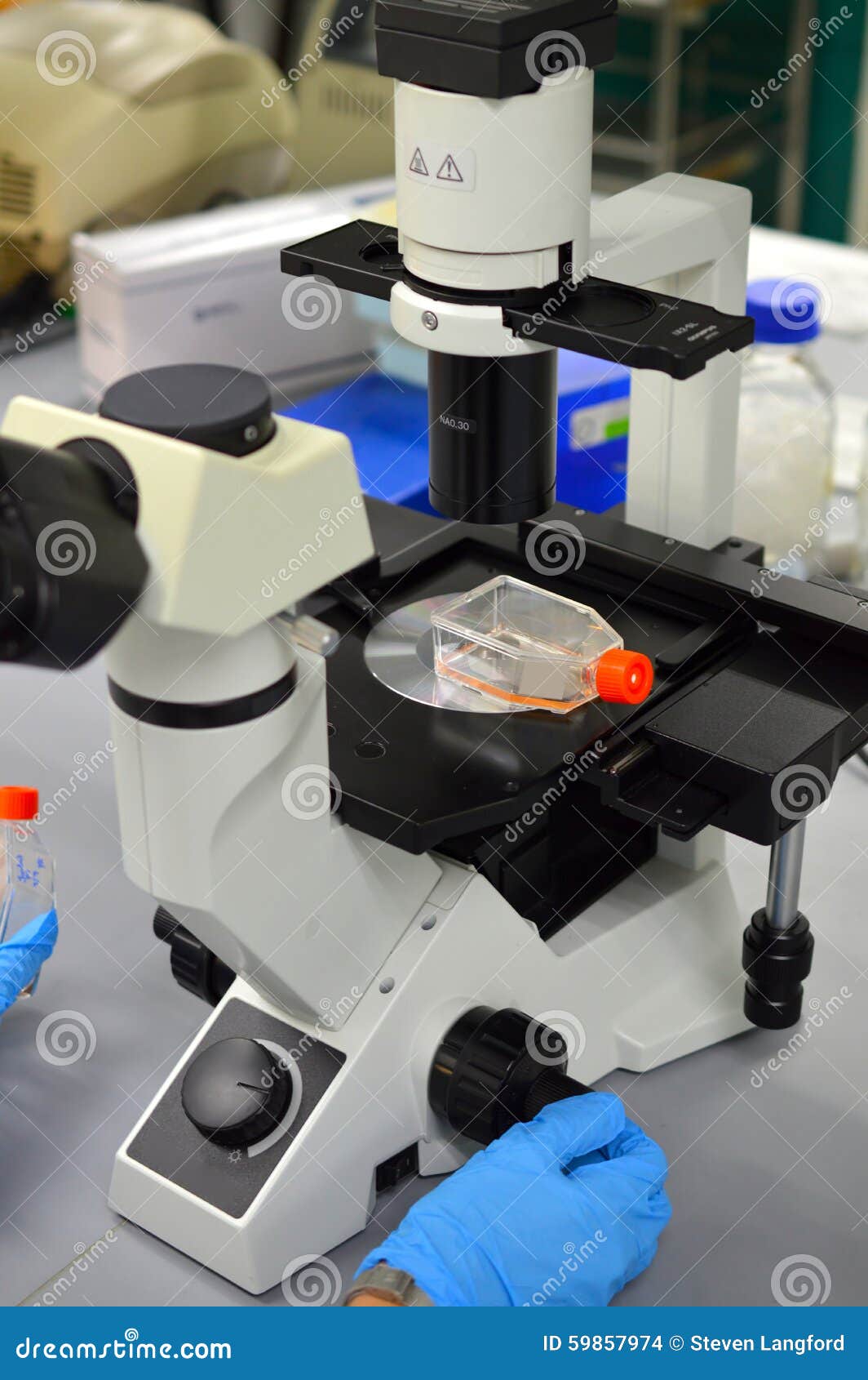 Analysis Using a Microscope Stock Photo - Image of chemical, glassware ...