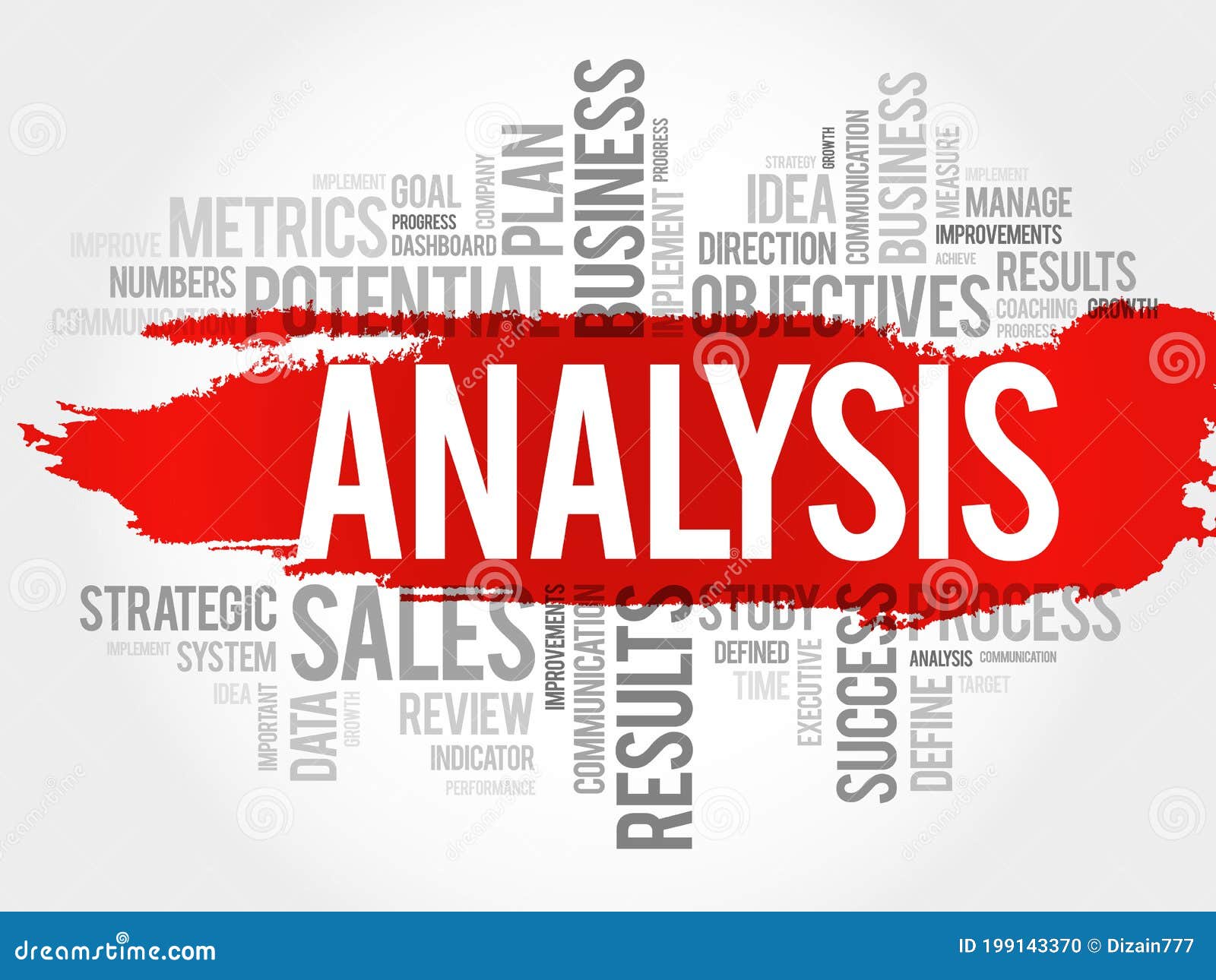 Analysis word cloud stock illustration. Illustration of graphic - 199143370