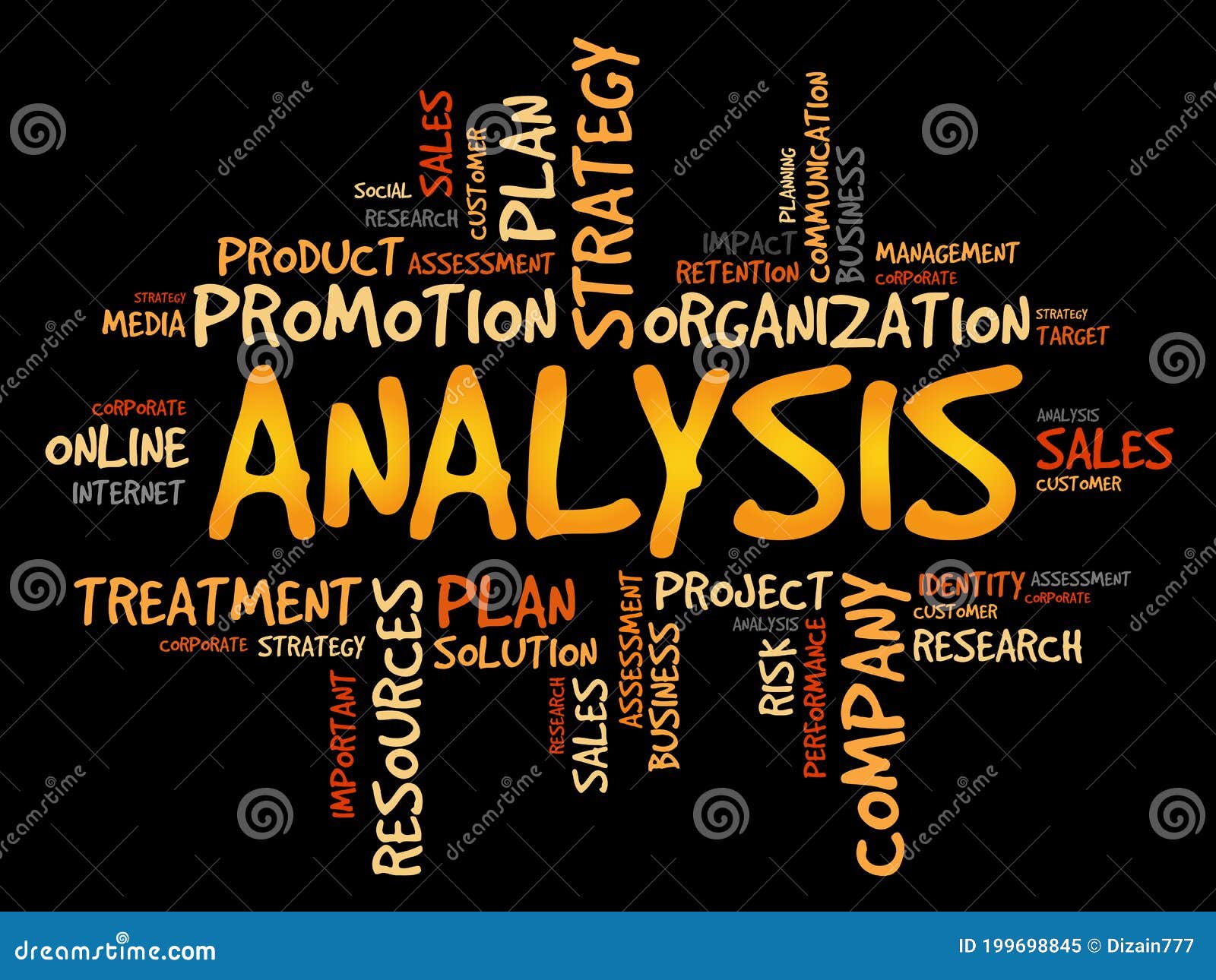 ANALYSIS word cloud stock illustration. Illustration of qualitative ...