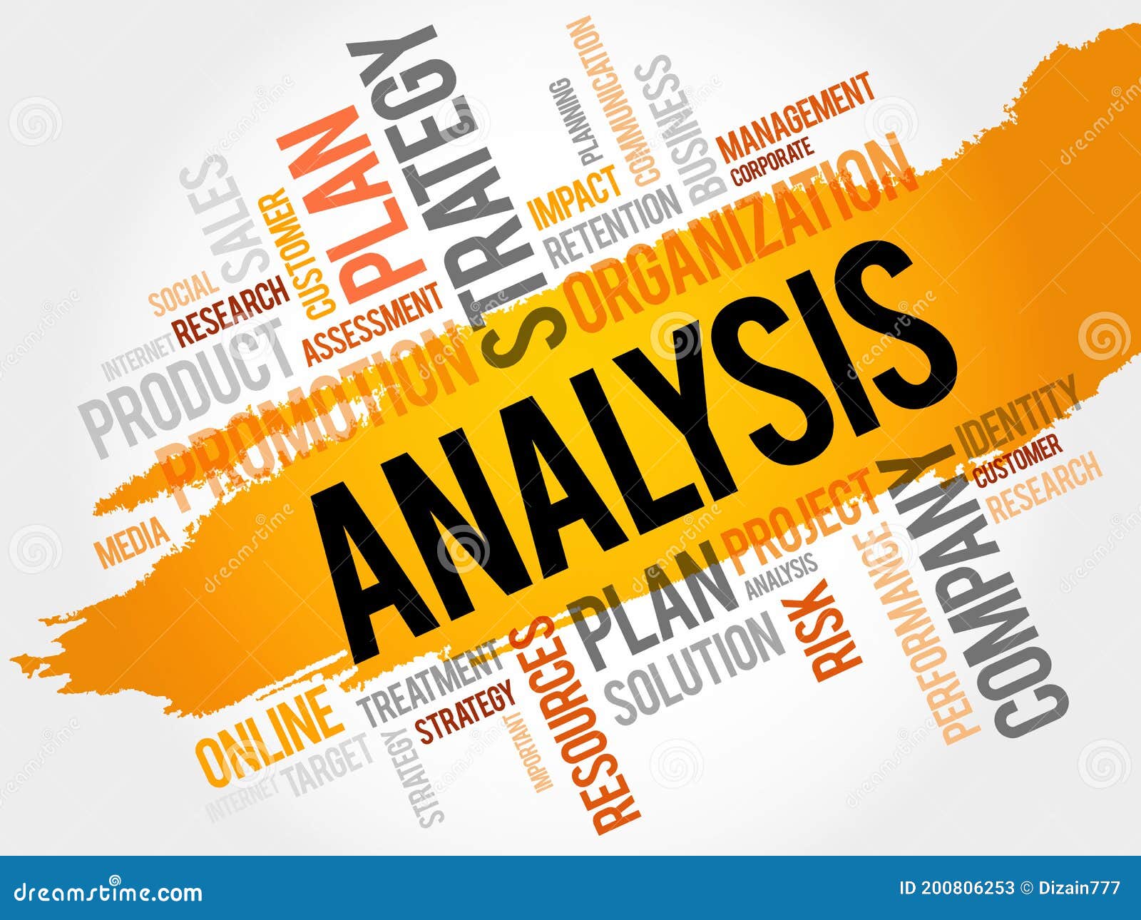 ANALYSIS word cloud stock illustration. Illustration of model - 200806253