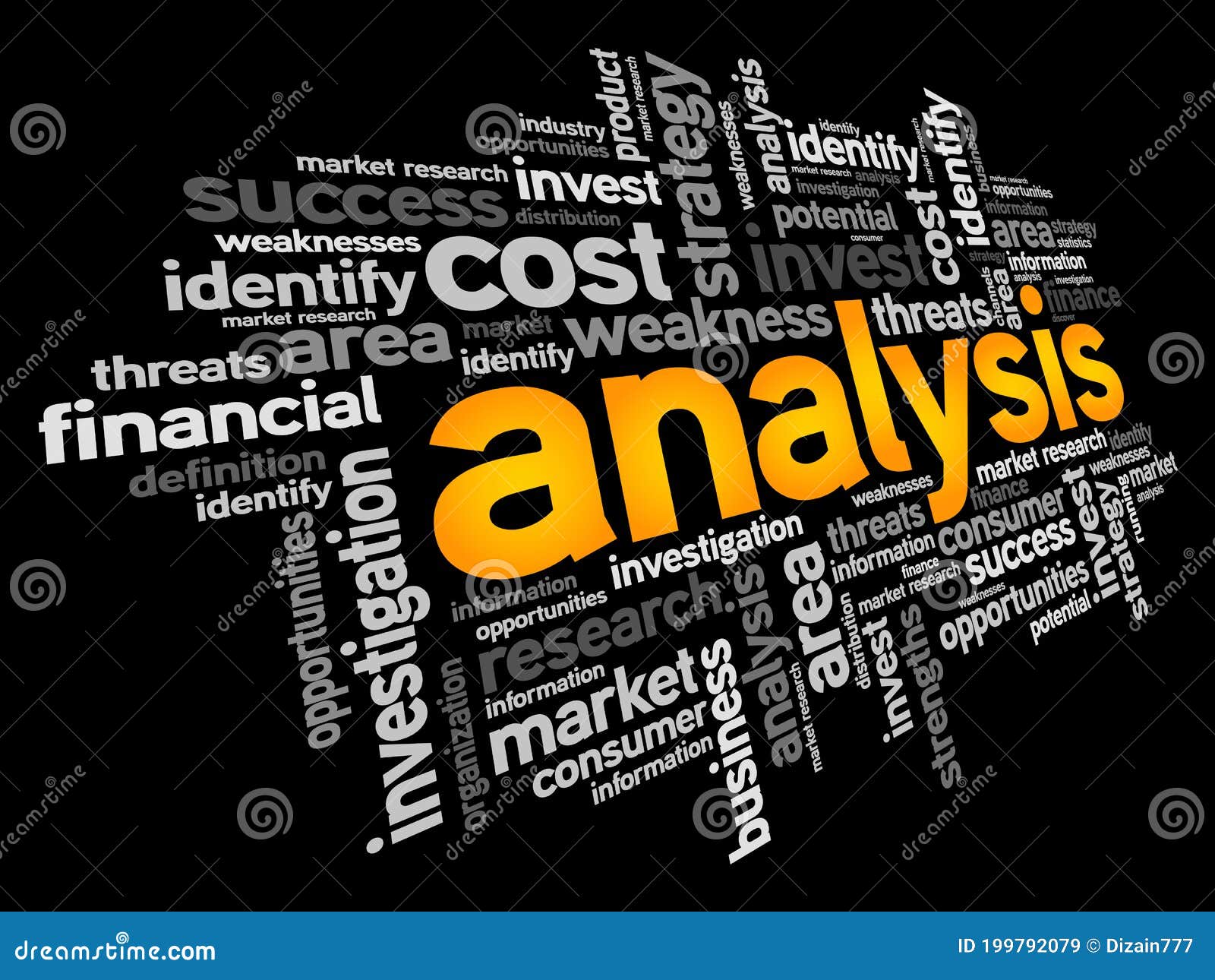 ANALYSIS word cloud stock illustration. Illustration of innovate ...