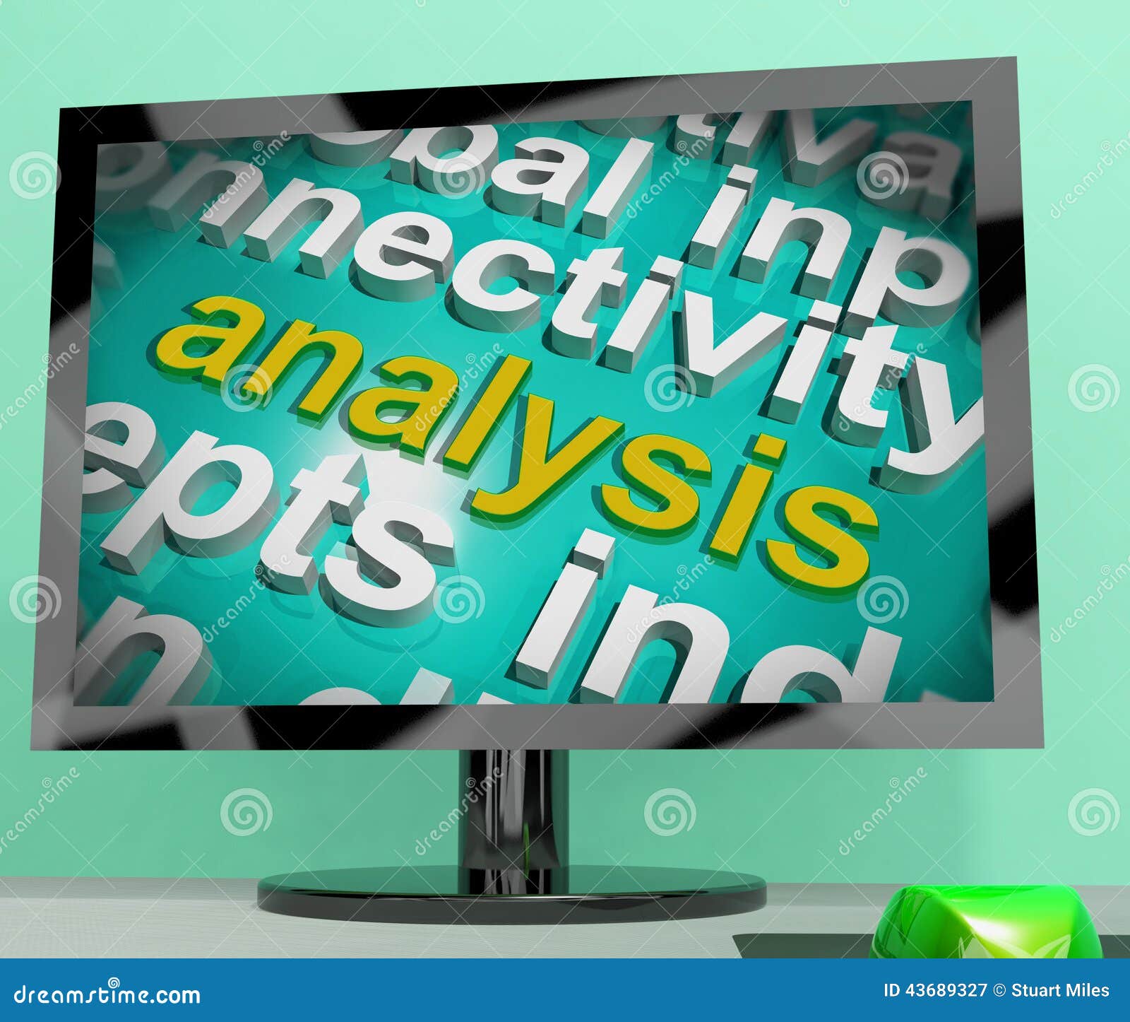 Analysis Word Cloud Screen Shows Probe Examination Stock Illustration ...
