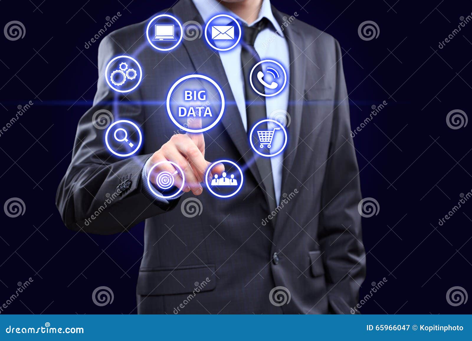 Analyst Click On Button With Text Data Mining Stock Image Image Of