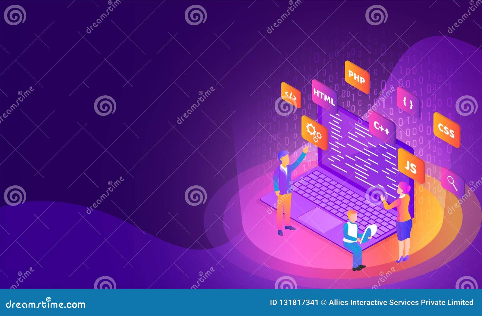 Analyst or Developer Searching the Problem on Laptop, Different Stock Illustration ...