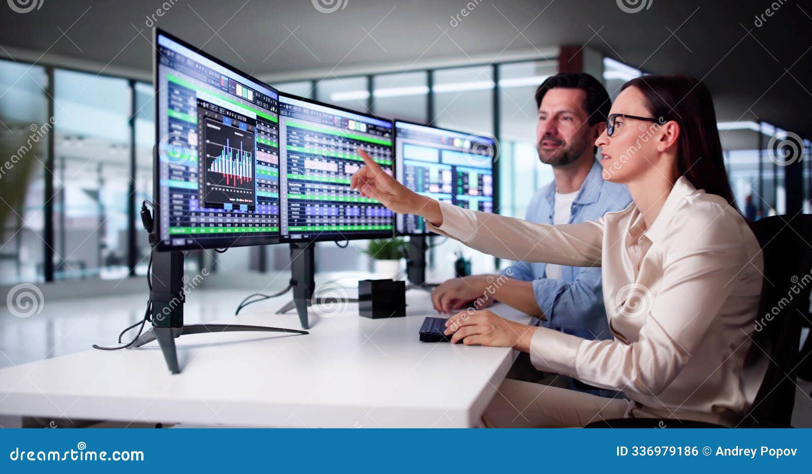 Analyst Employee Working on Spreadsheet Stock Photo - Image of medical ...