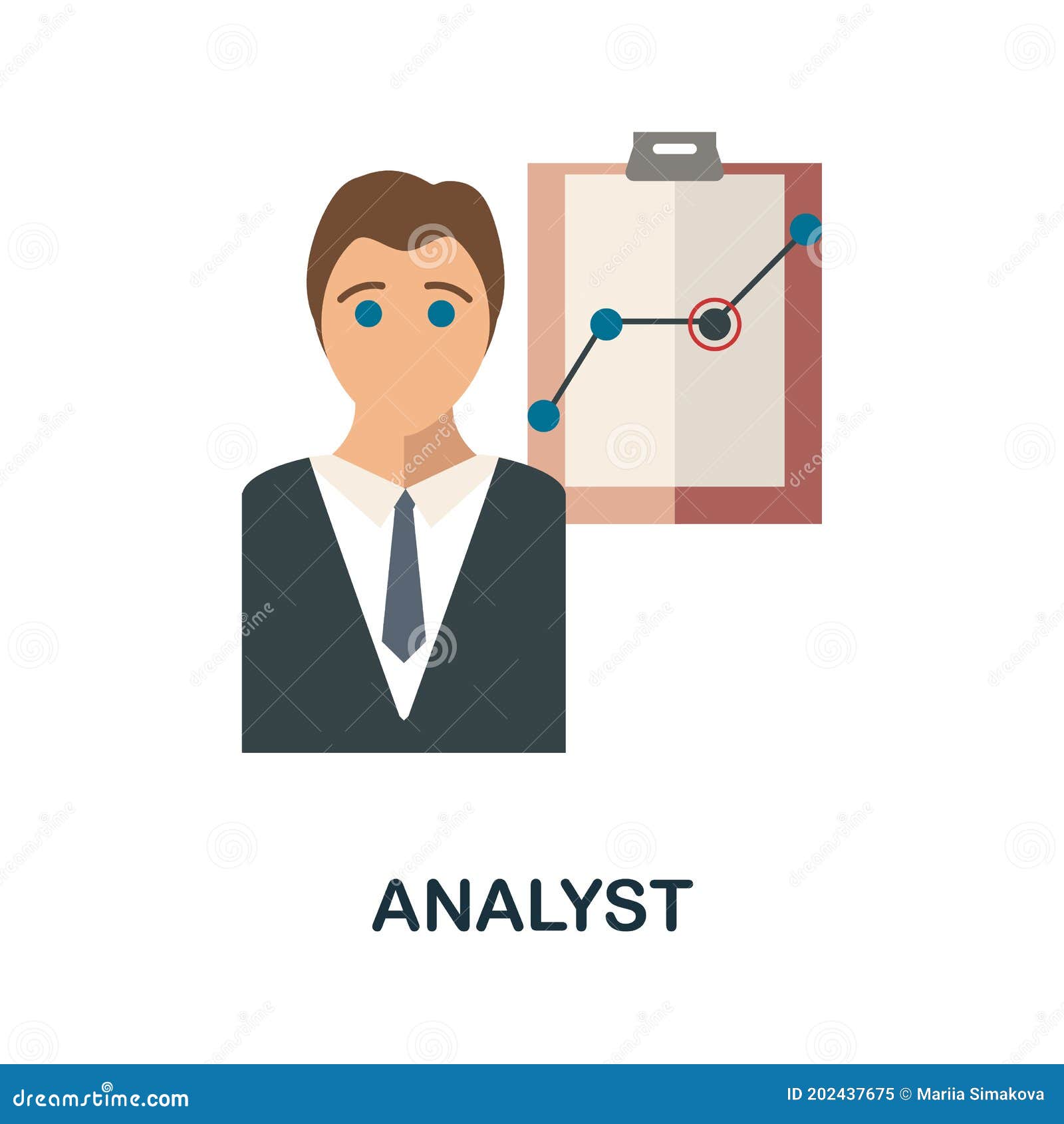 Analyst Icon. Simple Element from Human Resources Collection. Creative ...