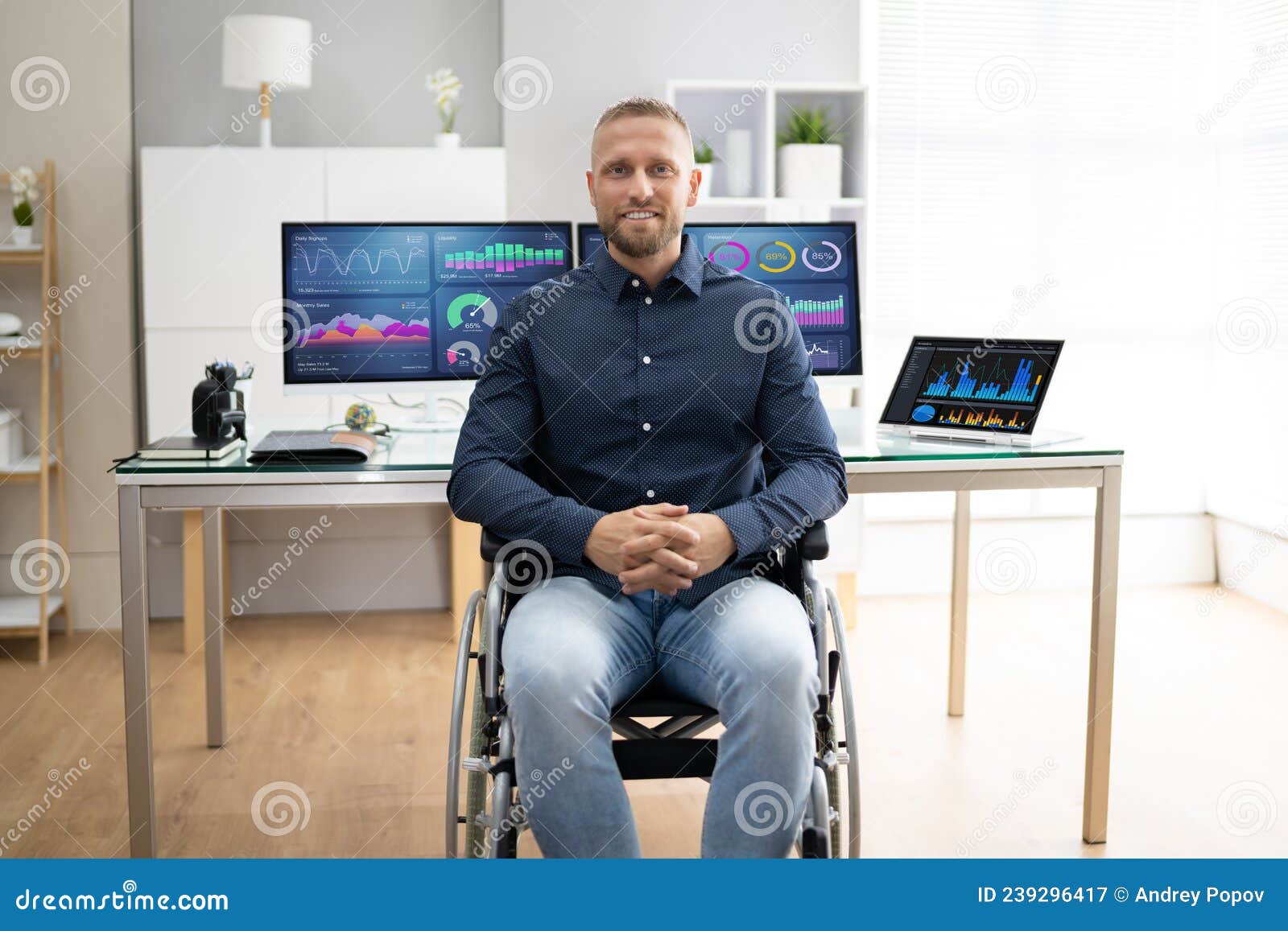 Analyst Man Looking stock image. Image of digital, business - 239296417