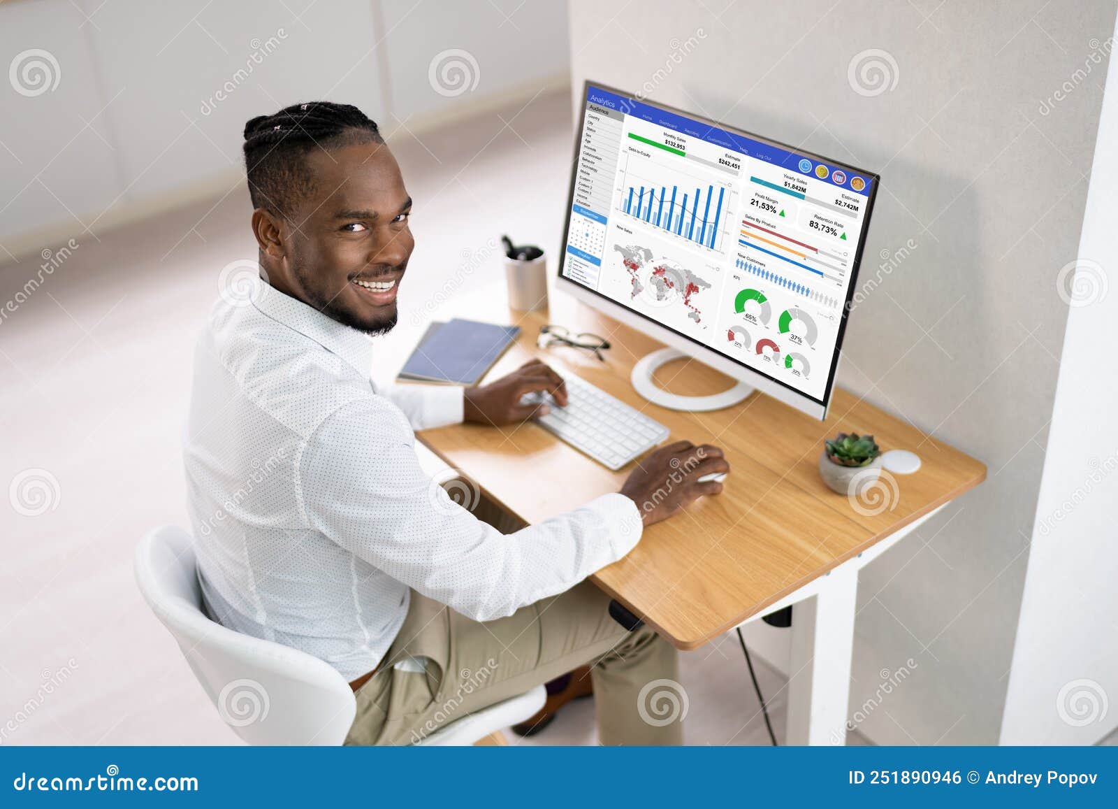 Analyst Man Looking stock photo. Image of financial - 251890946