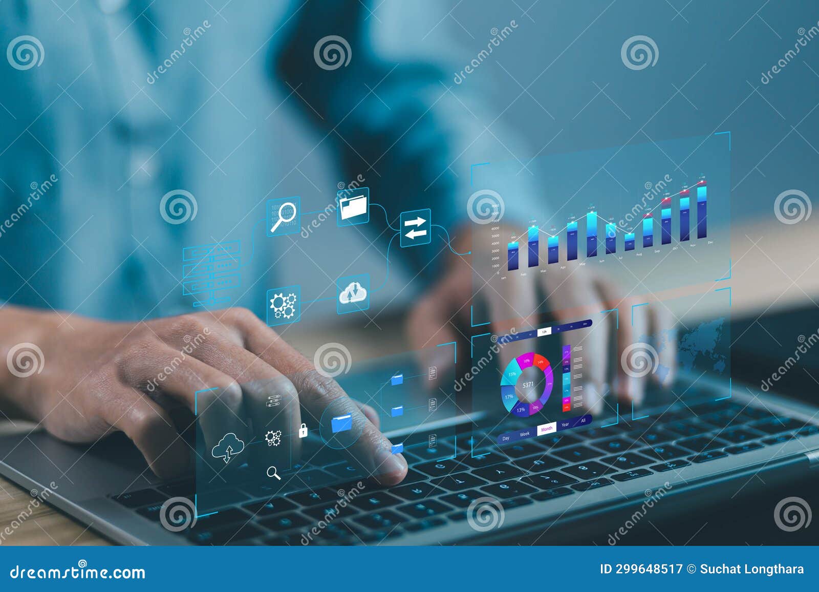 Analyst Manages the System Database and Shows a Dashboard Chart on the ...