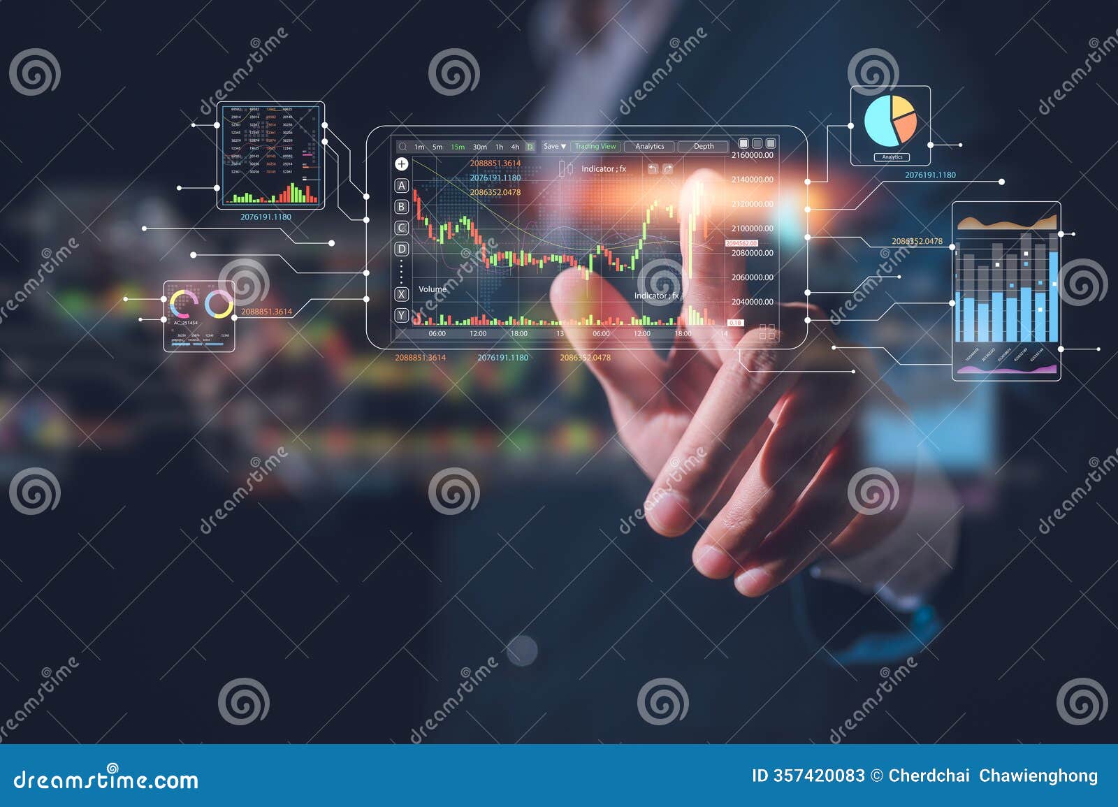 An Analyst Present or Touching Dashboard for Data Business Analysis and ...