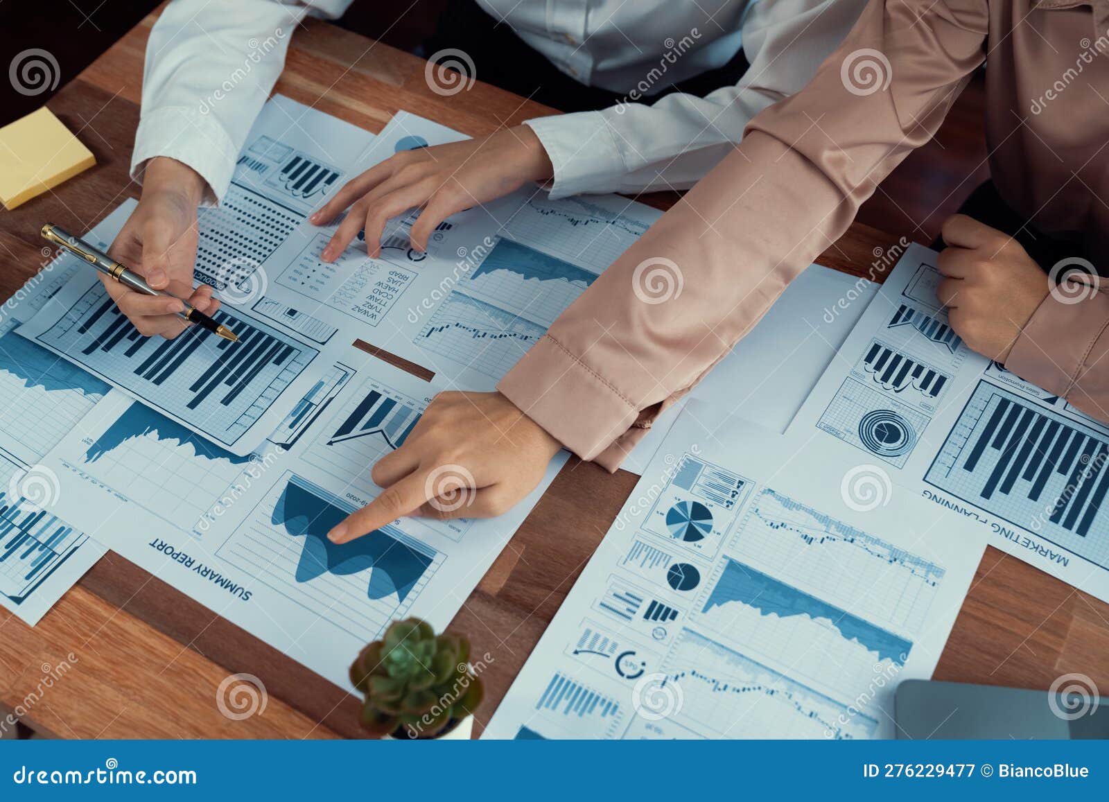 Analyst Team Colleague Discuss Financial Data on Digital Dashboard ...