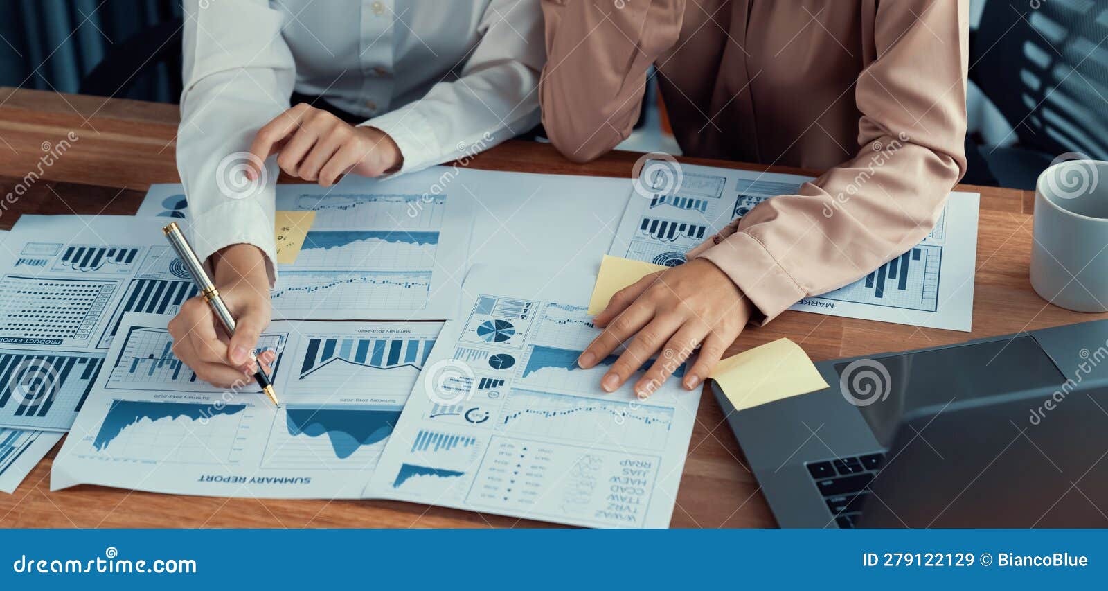 Analyst Team Colleague Discuss Financial Data on Digital Dashboard ...