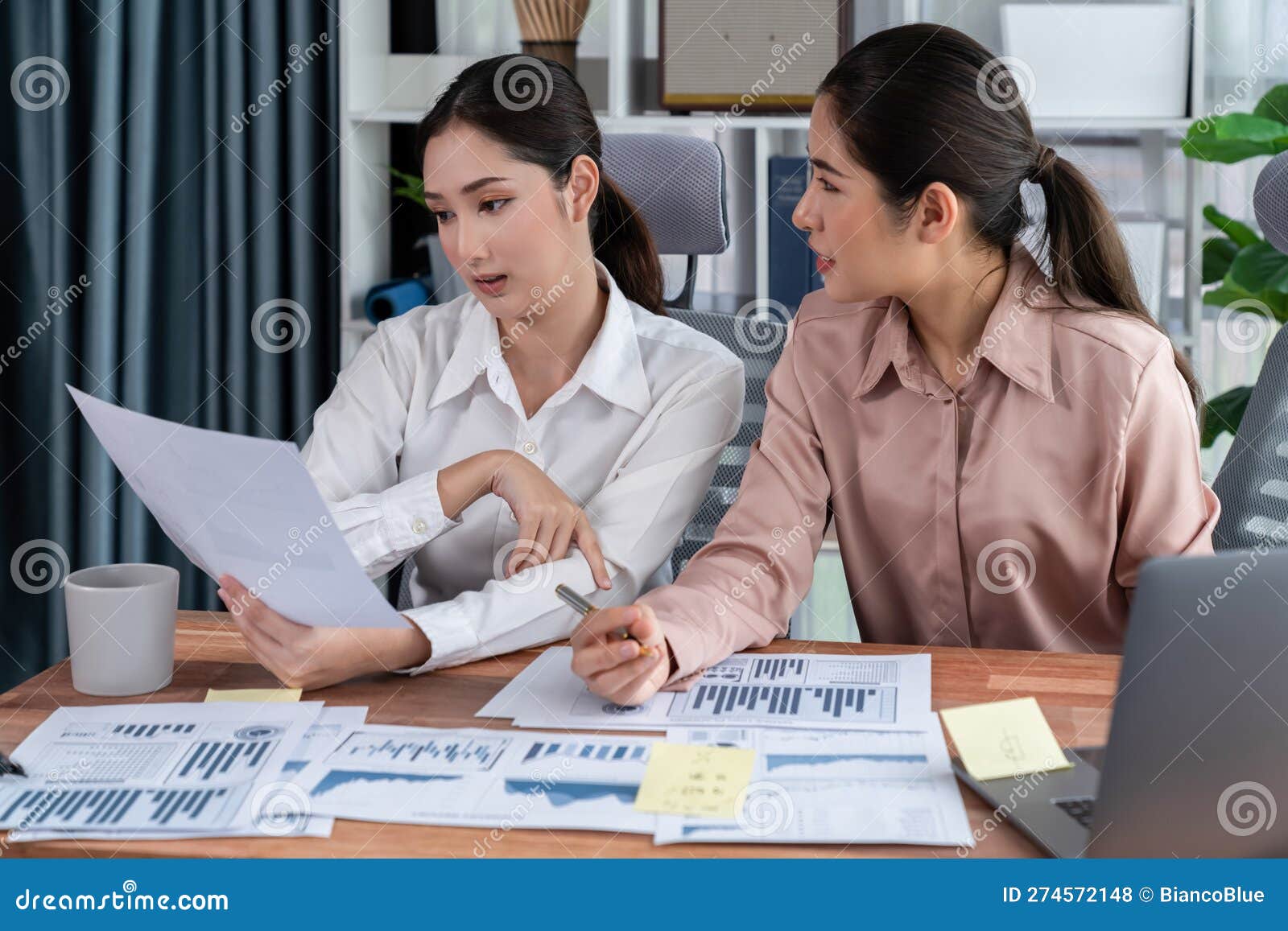 Analyst Team Colleague Discuss Financial Data on Digital Dashboard ...