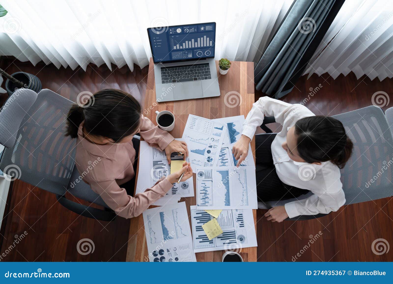 Analyst Team Colleague Discuss Financial Data on Digital Dashboard ...