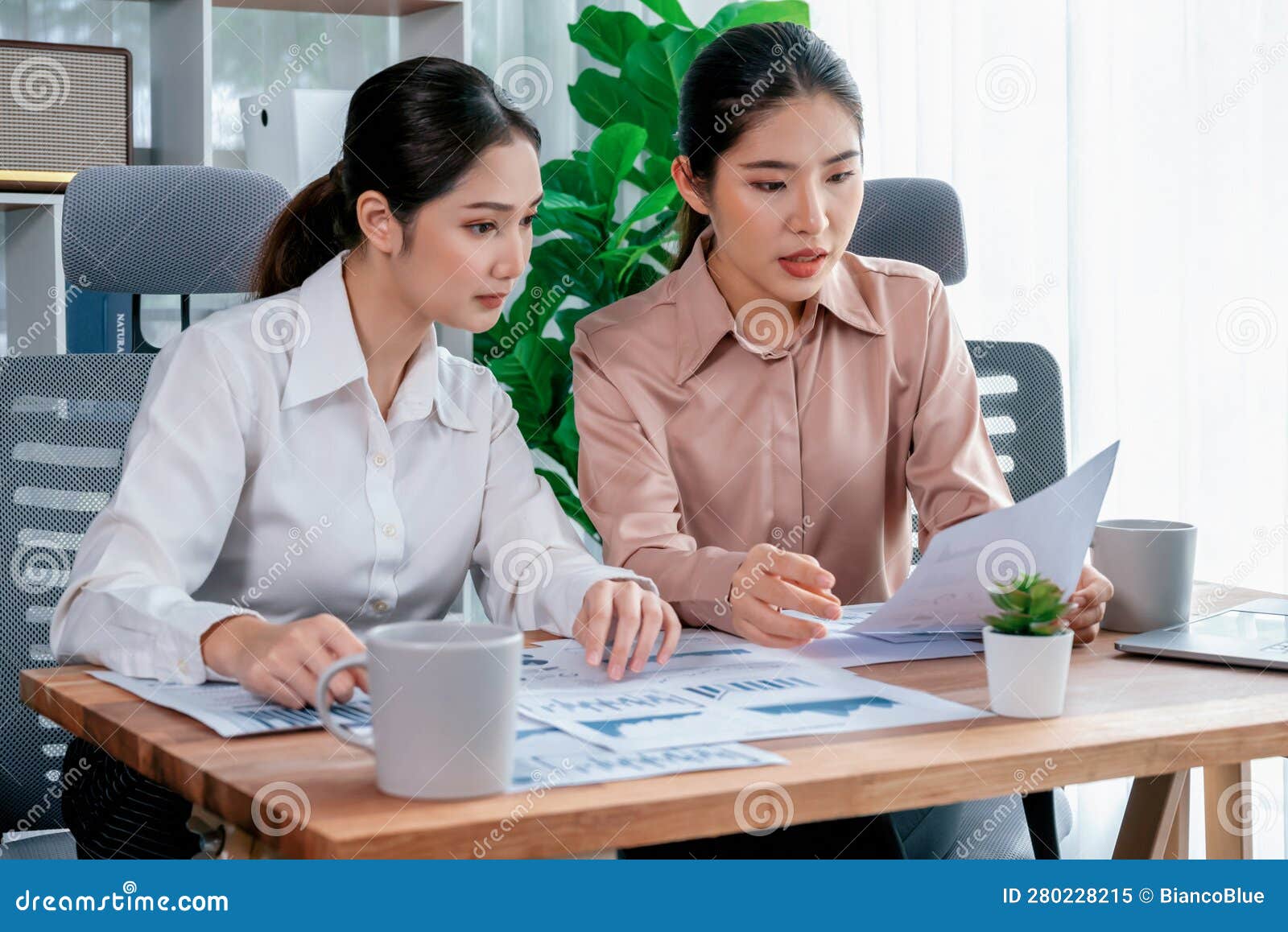 Analyst Team Colleague Discuss Financial Data on Digital Dashboard ...