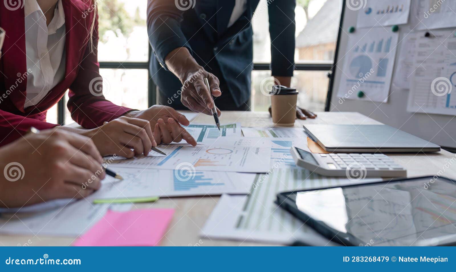 Analyst Team in Office Analyzing Financial Data Analysis for Marketing ...