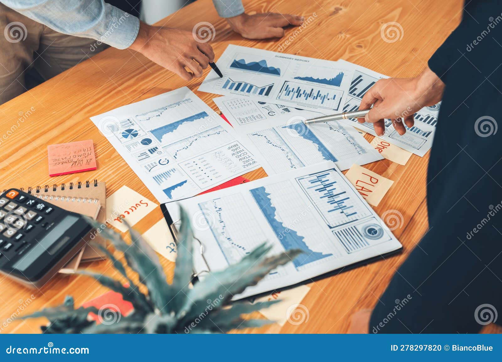 Analyst Team in Office Analyzing Financial Data Analysis Papers. Entity ...